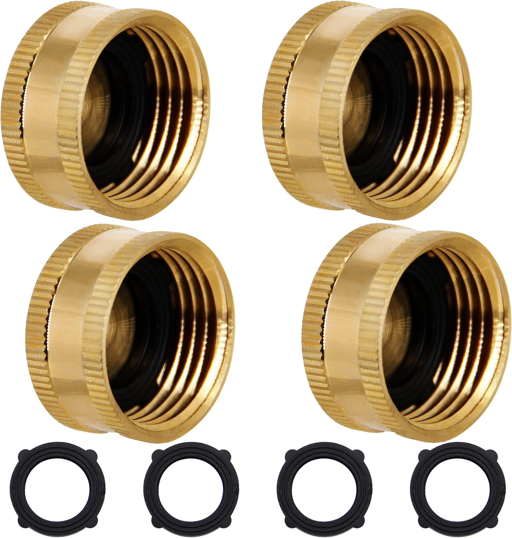 Amazon.com : Lifynste 3/4" Brass Garden Hose Cap with Washers, 4 Pack ...