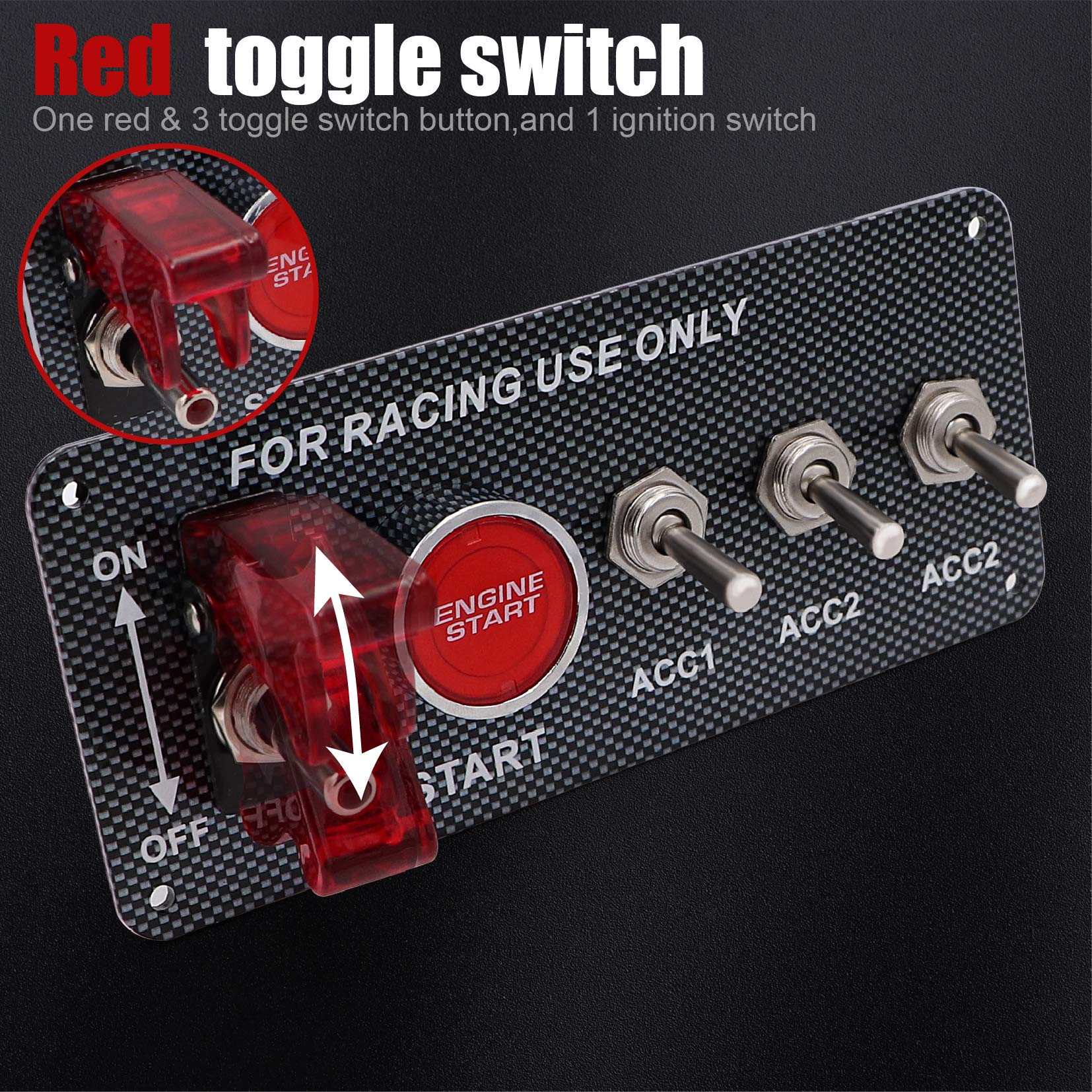 Snapklik.com : 12V Ignition Switch Panel 5 In 1 Racing Car Engine Start ...