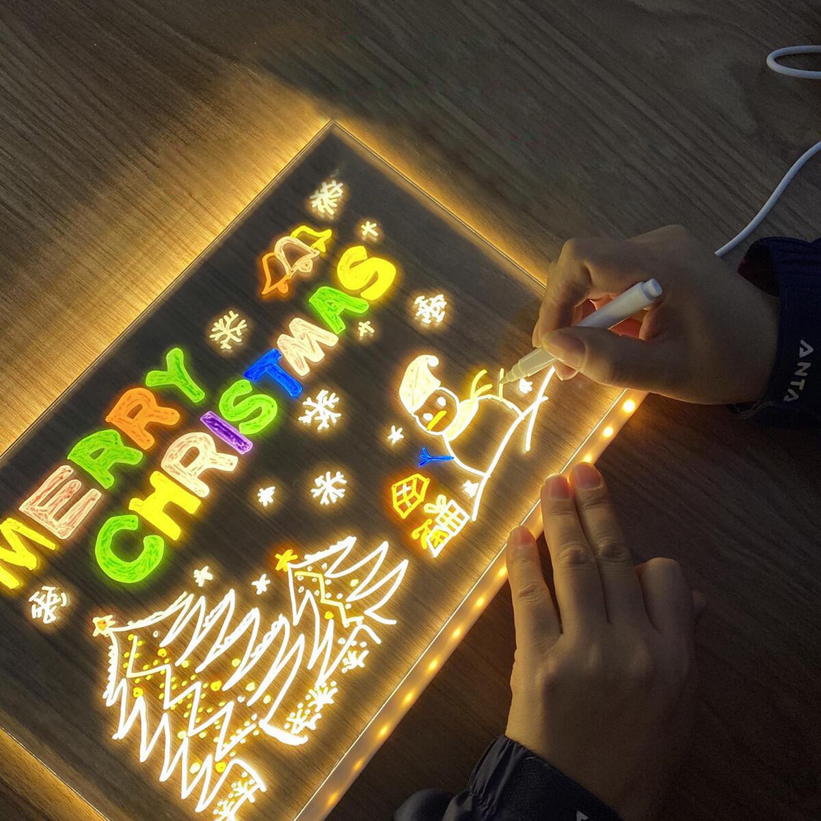 Amazon | Creative Rewritable Acrylic LED Message Board, Led Writing ...
