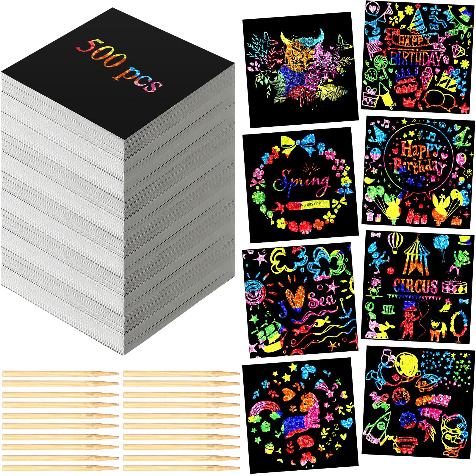 Amazon.com: Lenwen 500 Pack Scratch Crafts Note Scratch Pads for Kids ...