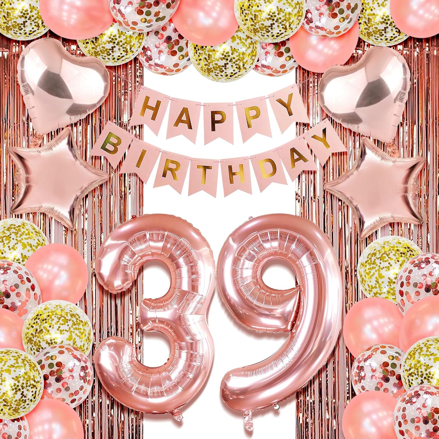 Amazon.com: ROTASLOG 39th birthday decorations for her happy 39th ...