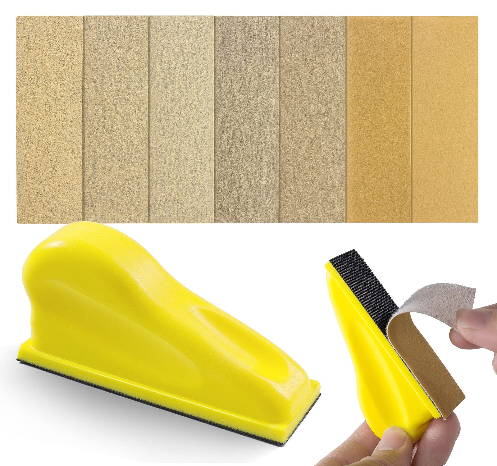 Snapklik.com : Micro Hand Sanding Block Kit 35”x11”x18” 70 PCS Assorted ...