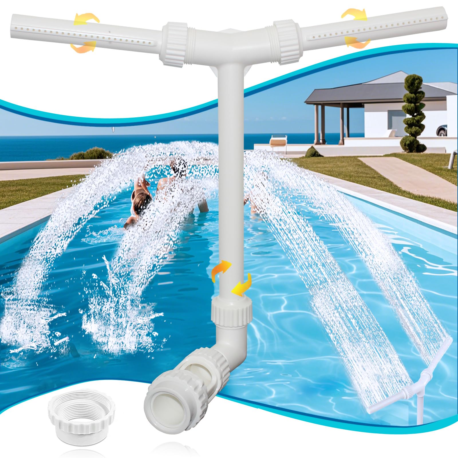 Amazon.com: Swimming Pool Waterfall Sprayer, Dual Pool Waterfall ...
