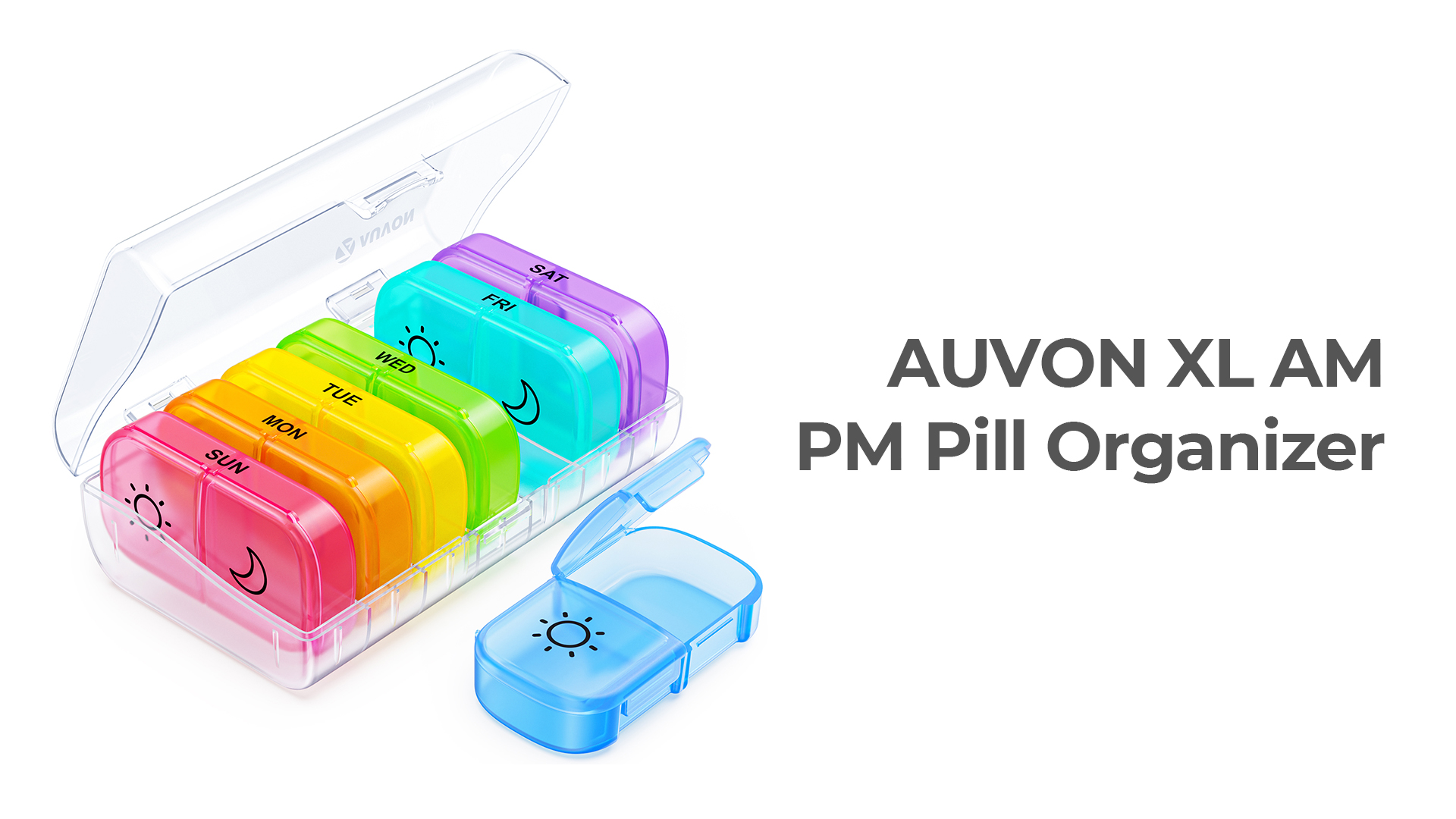 Watch XL Weekly Pill Organizer 2 Times a Day AM PM Pill Box 7 Day on ...