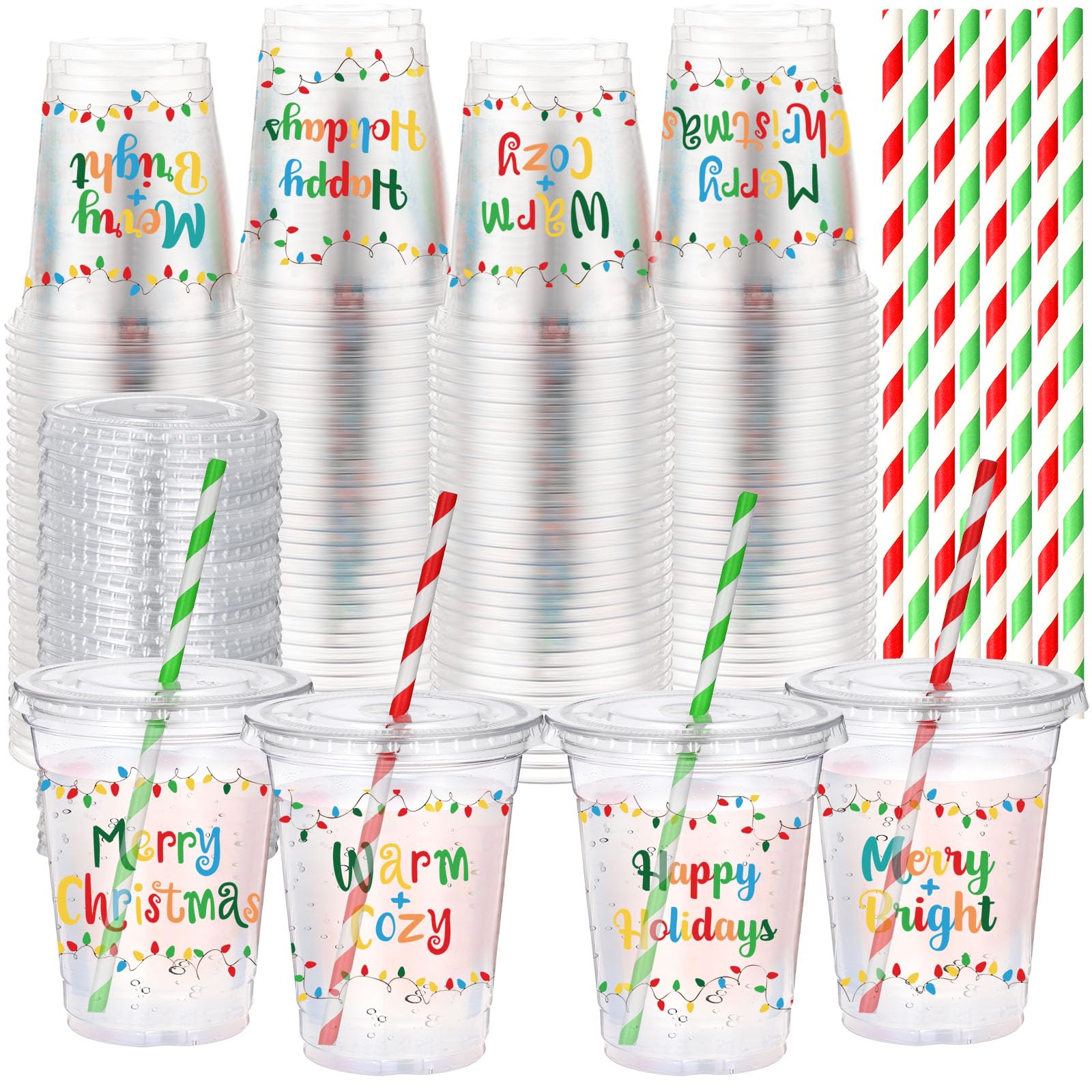 Snapklik.com : Sliner 180 Pcs/ 60 Sets Merry Christmas Party Cups