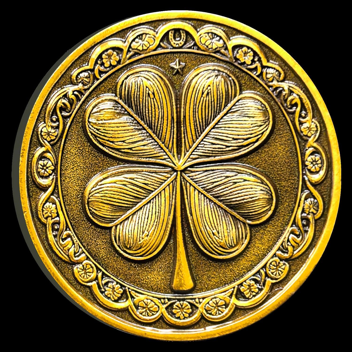 Amazon.com: Good Luck Coin - Four-Leaf Clover and Eagle Medallion for ...