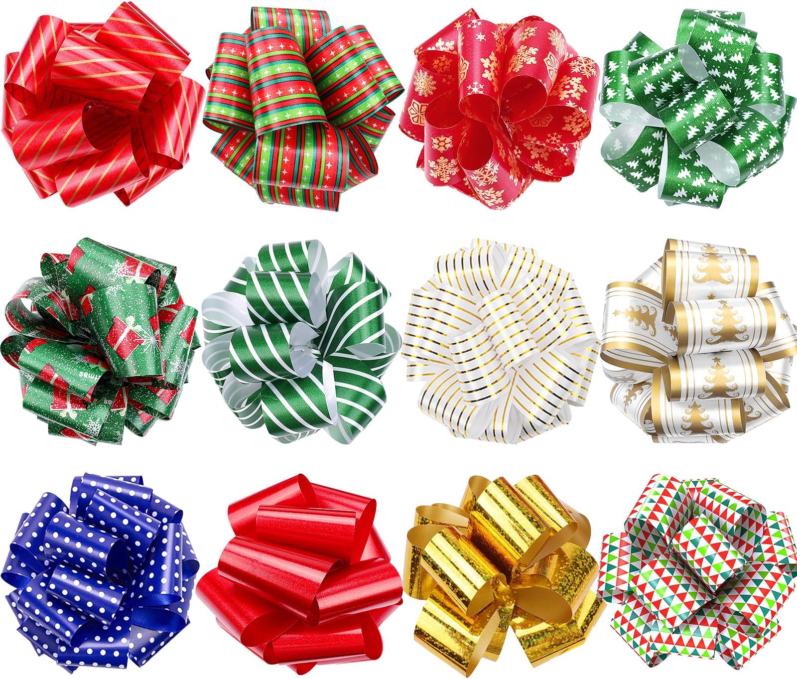 Amazon.com: SIMISI RIBBON 24 Pcs Christmas Bows for Gift Wrapping Pull ...