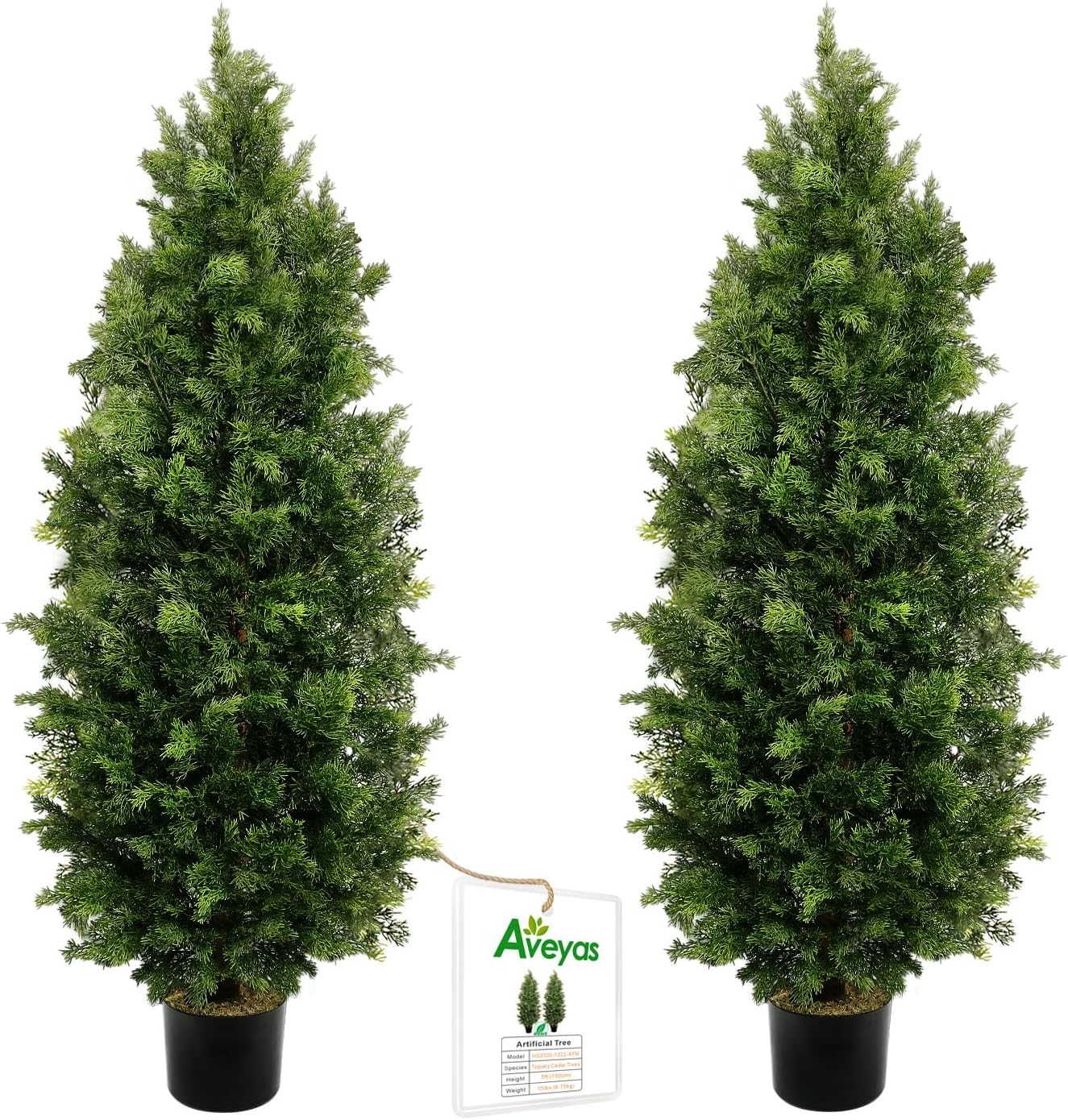 Amazon.com - YEMMEN 2 Pack 4ft Artificial Cedar Topiary Trees for ...