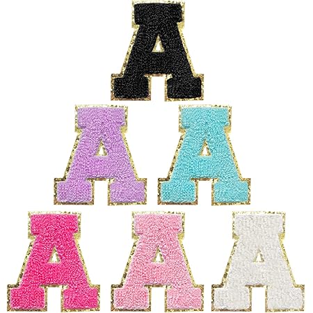 Amazon.com: Aganmi 6 Pcs Self Adhesive Chenille Letter Patches for Bags ...