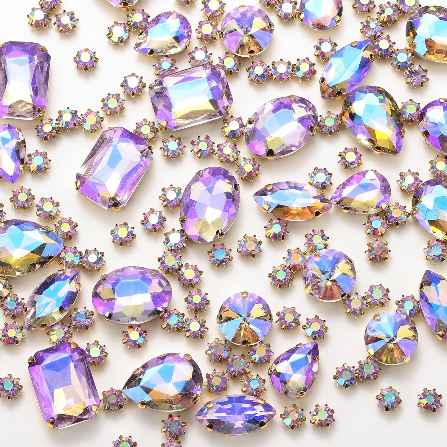 Amazon.com: Gold Rhinestones,Choupee Sew On Rhinestones Sew on Glass ...