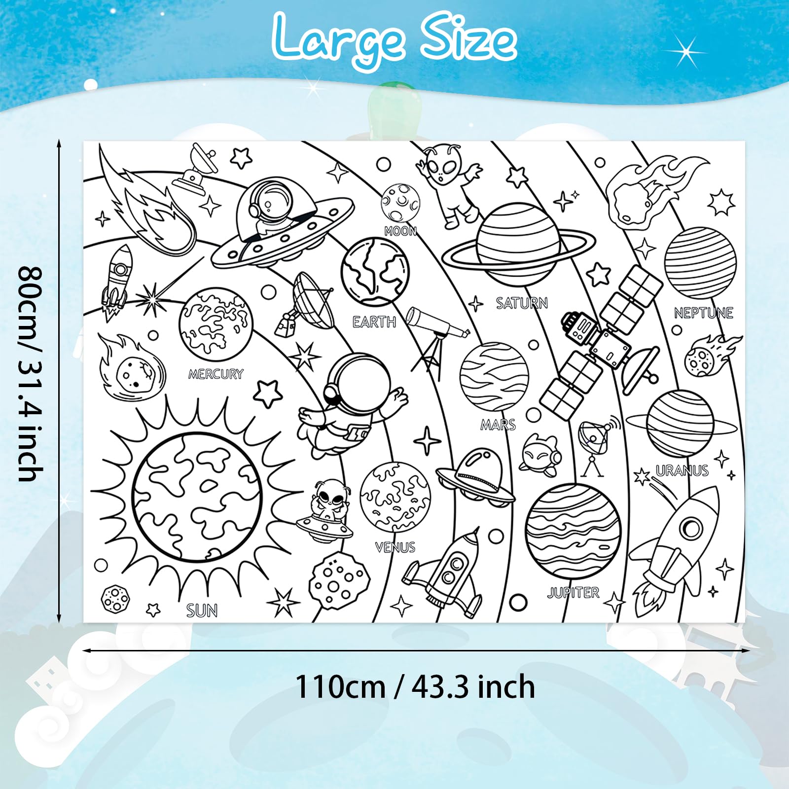 Snapklik.com : Outer Space Coloring Poster, Large Space Coloring ...