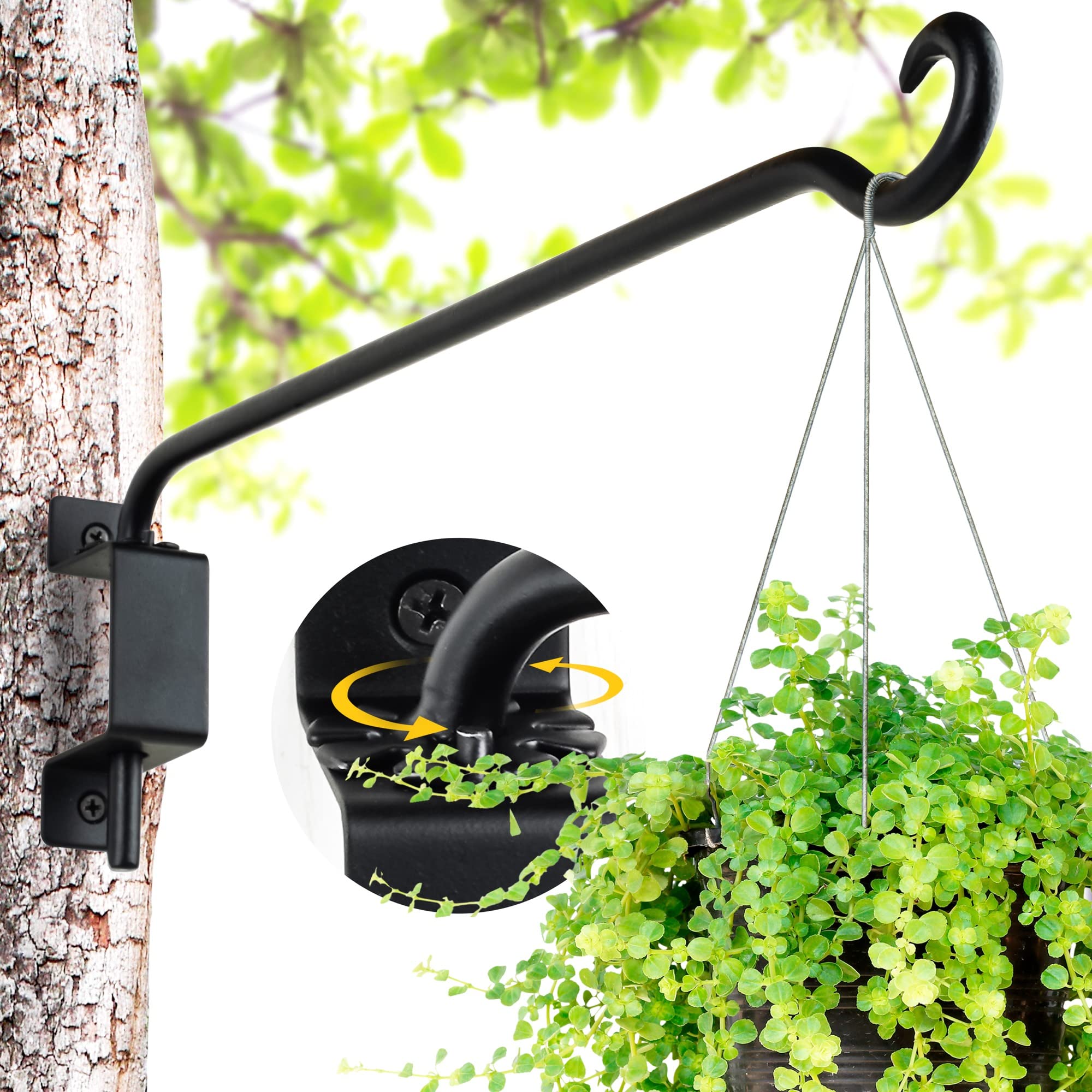 Snapklik.com : AJART Swivel Hanging Plant Bracket: Outdoor Bird Feeder ...