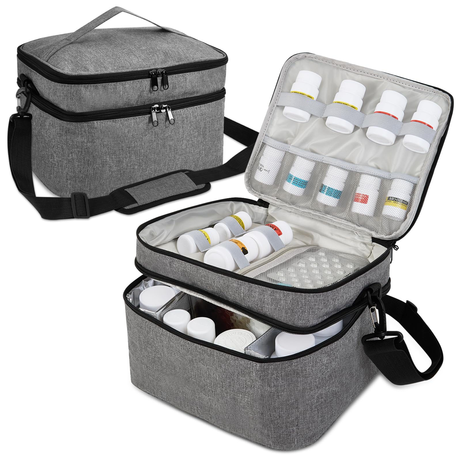 Amazon.com: Cheungren Medicine Storage Bag, Pill Bottle Organizer Bag ...