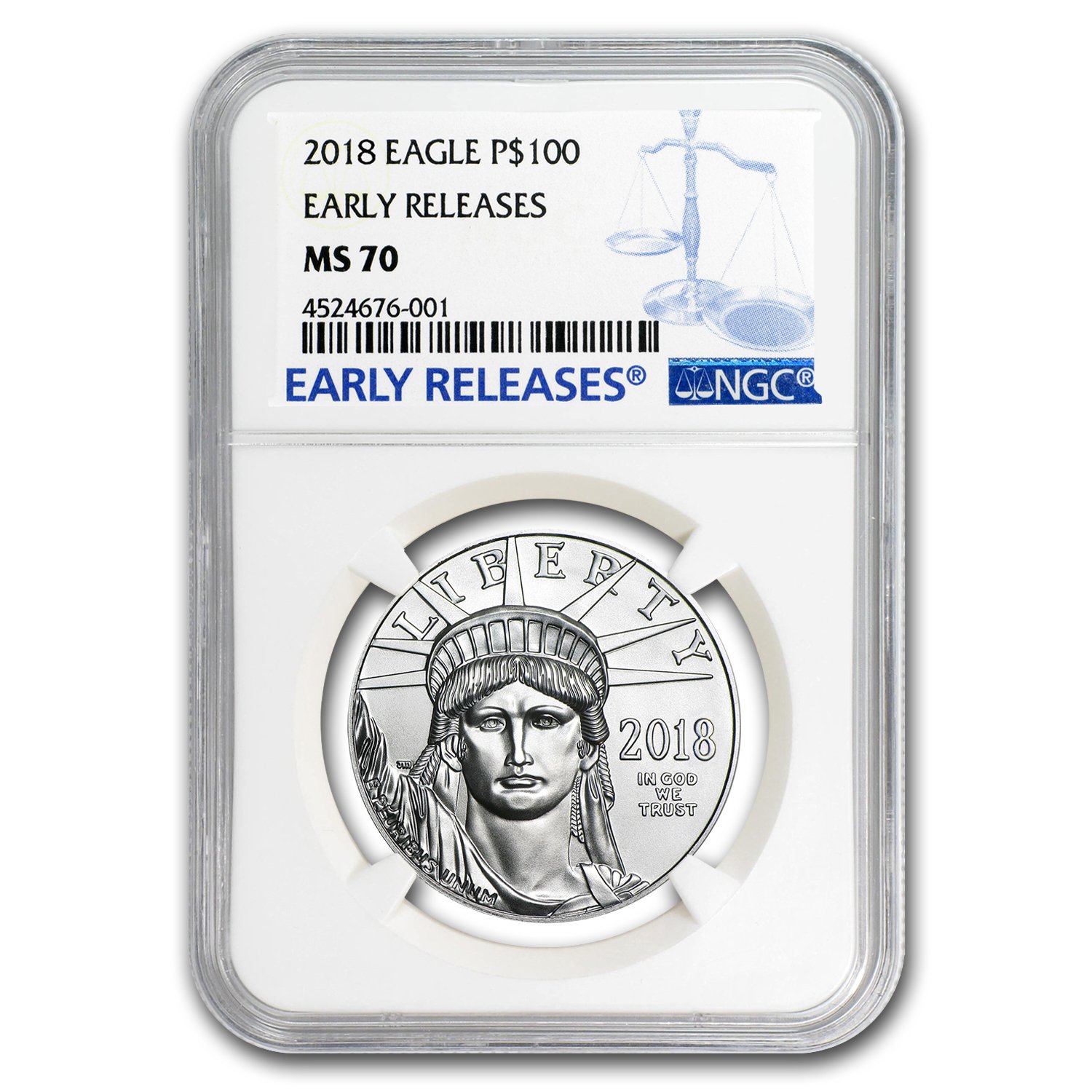 2018 1 oz Platinum American Eagle MS-70 NGC (Early Releases) 1 OZ MS-70 ...