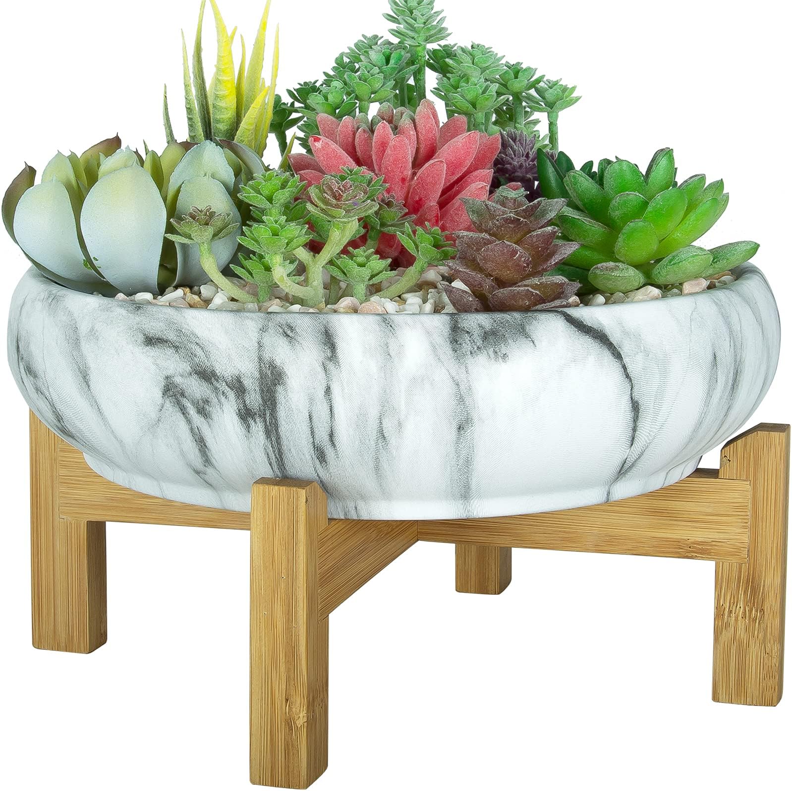 ARTKETTY Pot de Fleurs, Grand Pot de Plantes Succulentes avec Support ...