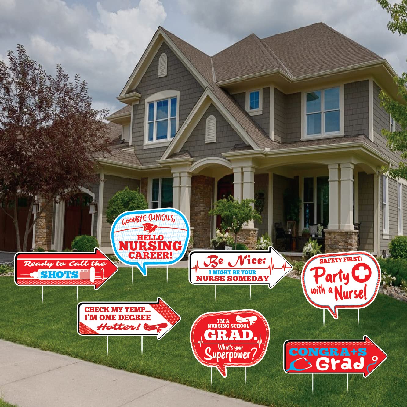 Amazon.com : Nurse Graduation Yard Sign Decorations Cutouts, Congrats ...