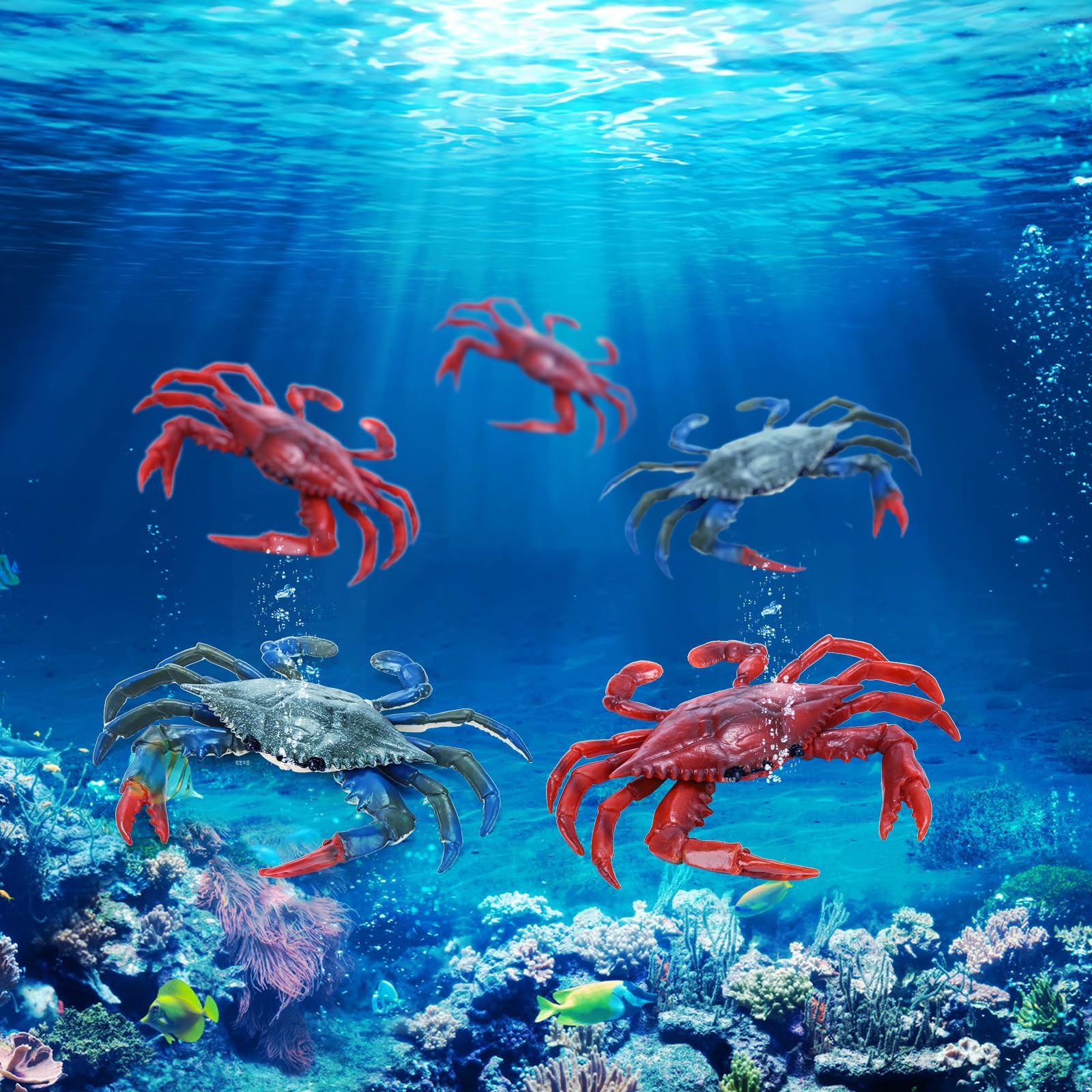 Snapklik.com : 4 Pieces Artificial Crabs, Fake Plastic Crab Toy ...