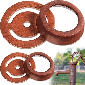 Pushglossy 2 Sets Leather Pitcher Pump Repair Kit Include 2 Pcs 3 1/2 ...