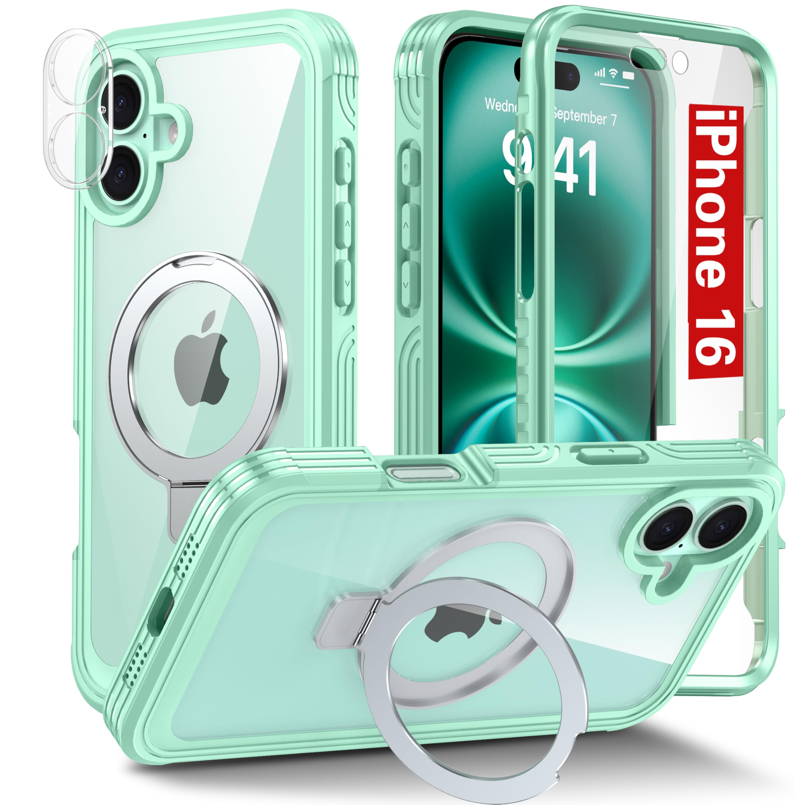 Amazon.com: Oterkin Magnetic for iPhone 16 Case Compatible with MagSafe [Foldable Stand][HD ...