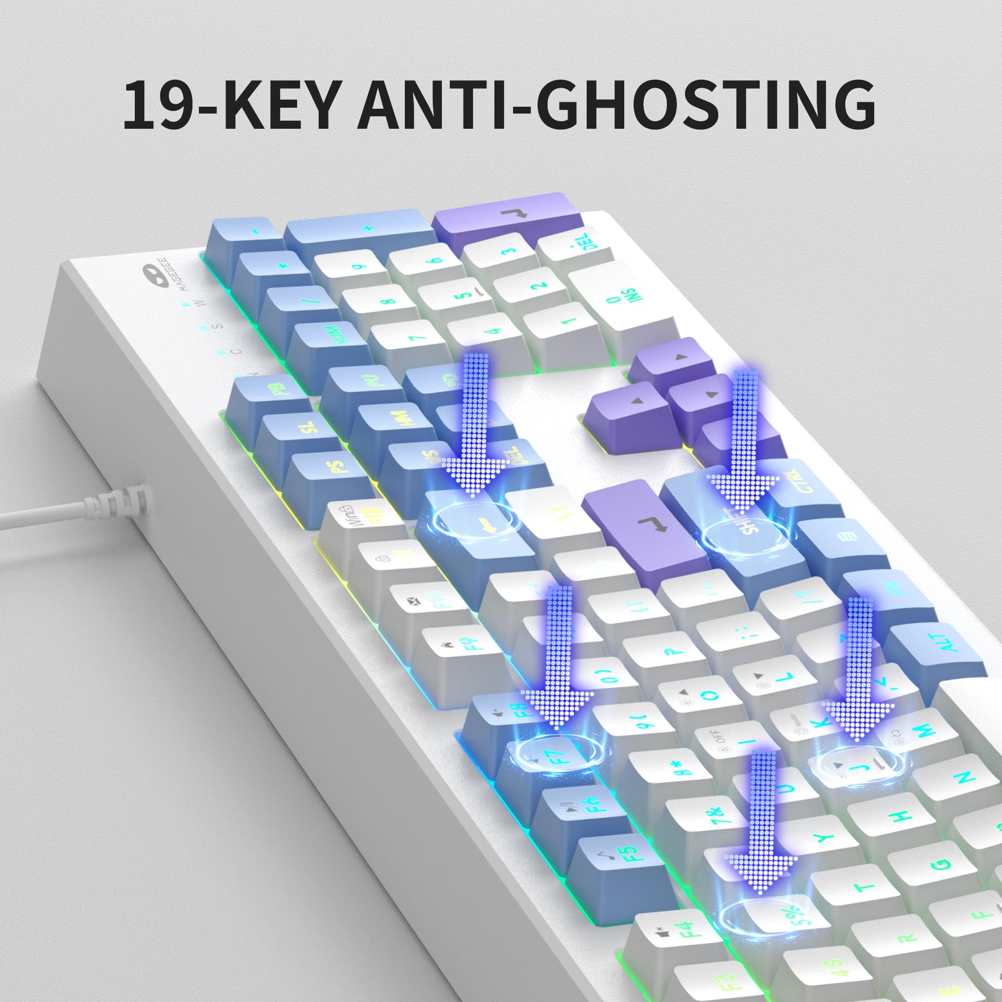 Snapklik.com : MageGee Creamy Keyboards,K2 Classic Keyboard Wired RGB ...