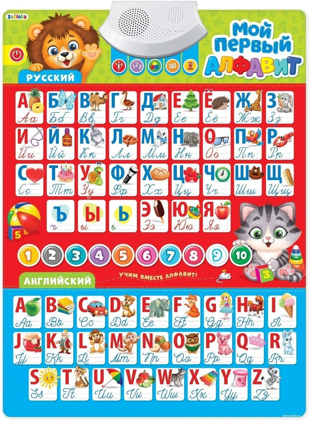Amazon.com: English Russian Alphabet Poster - Russian English Toys - Russian Azbuka - Learn to ...