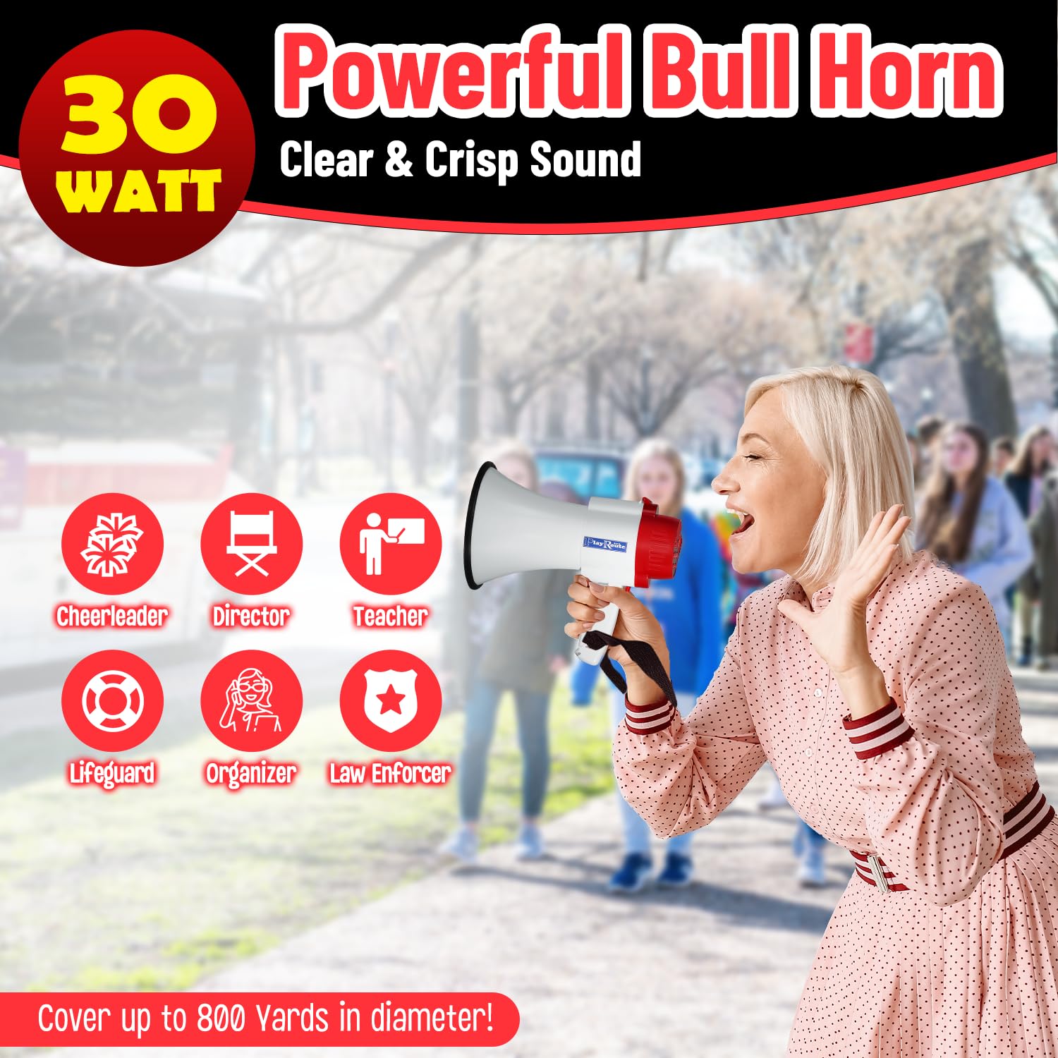 Bull Horn Dropship 5 Core Megaphone Bullhorn Speaker 20W Battery Power ...