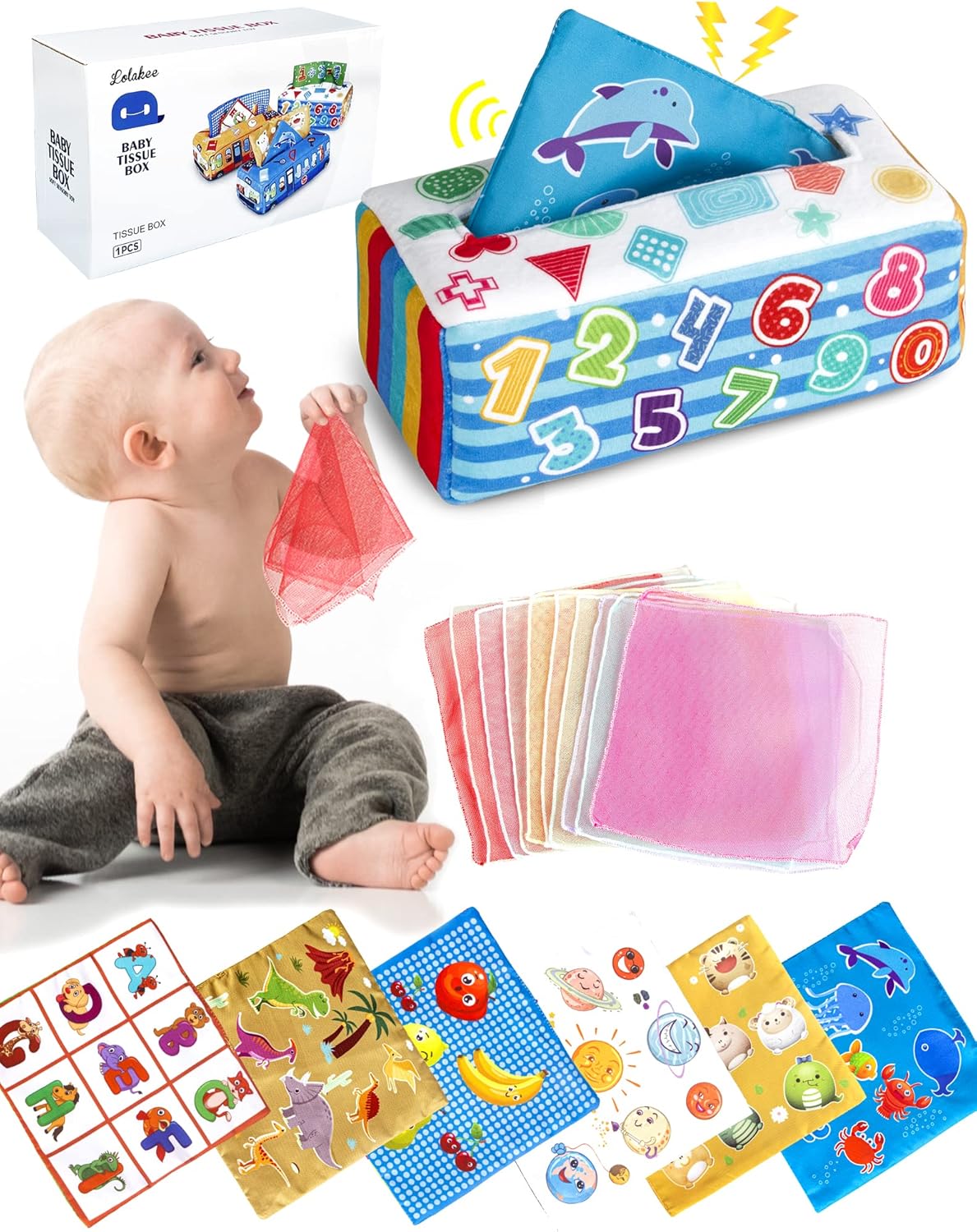 Amazon.com: Lolakee Baby Tissue Box Magic Tissue Box Baby Toy Montesori ...