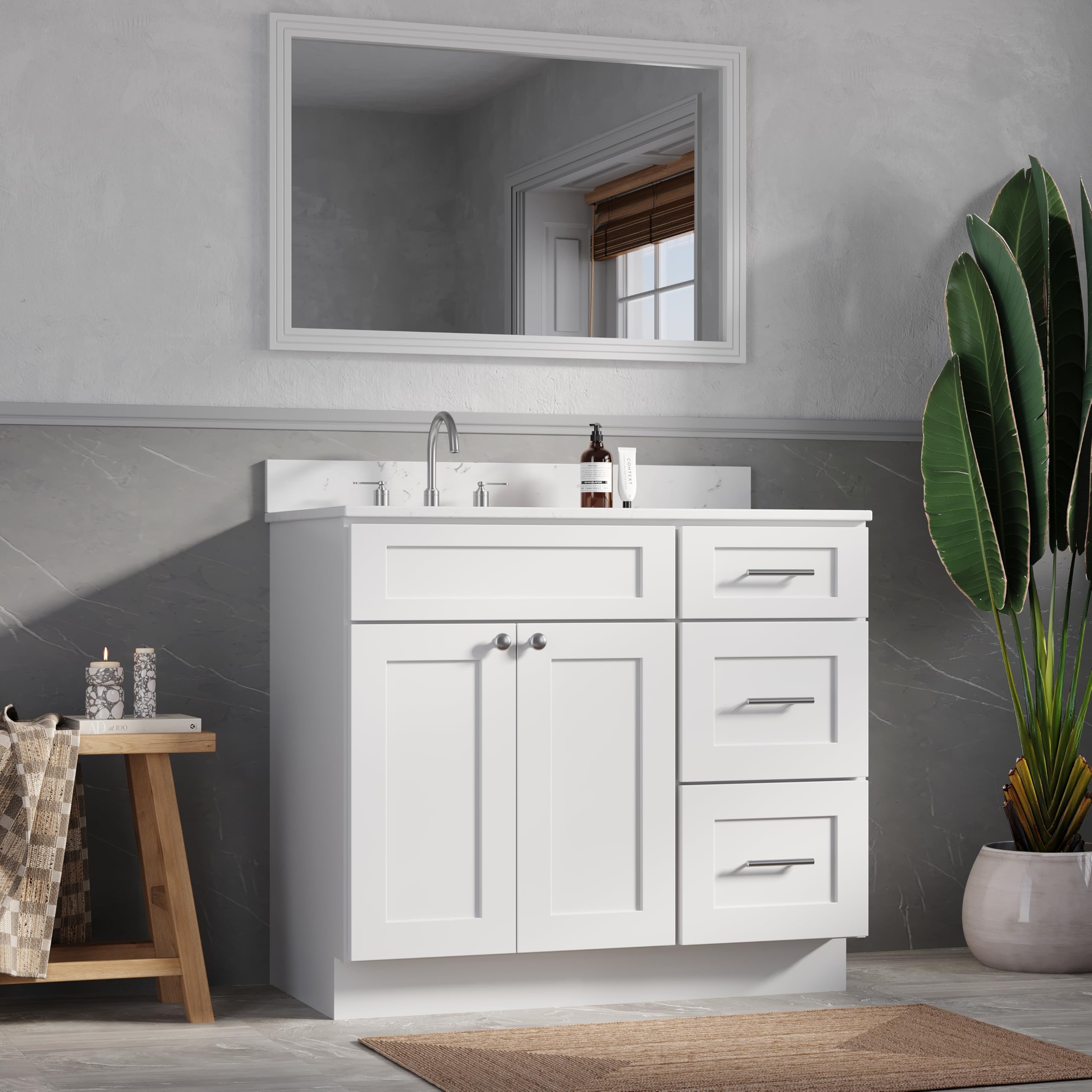 Amazon.com: DISAR DSR 39' 42' 45'' 48'' 51' Single Bathroom Vanity with ...