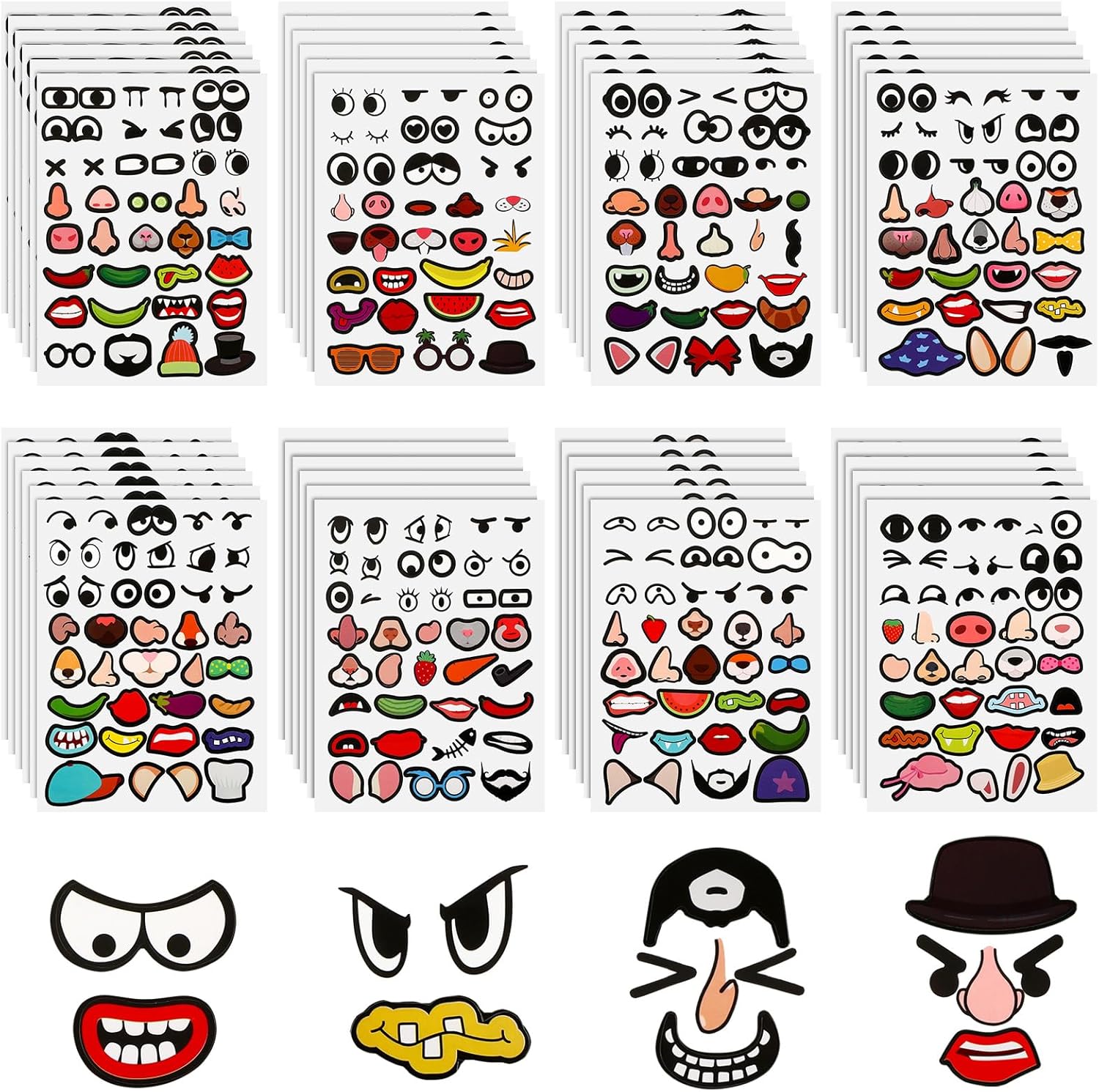 Amazon.com: Tenceur 48 Sheets Mouth Stickers for Crafts Clown Human ...