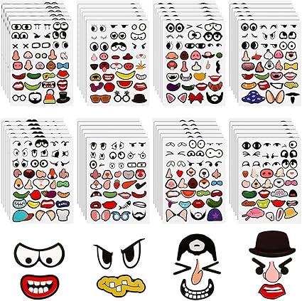 Amazon.com: Tenceur 48 Sheets Mouth Stickers for Crafts Clown Human ...