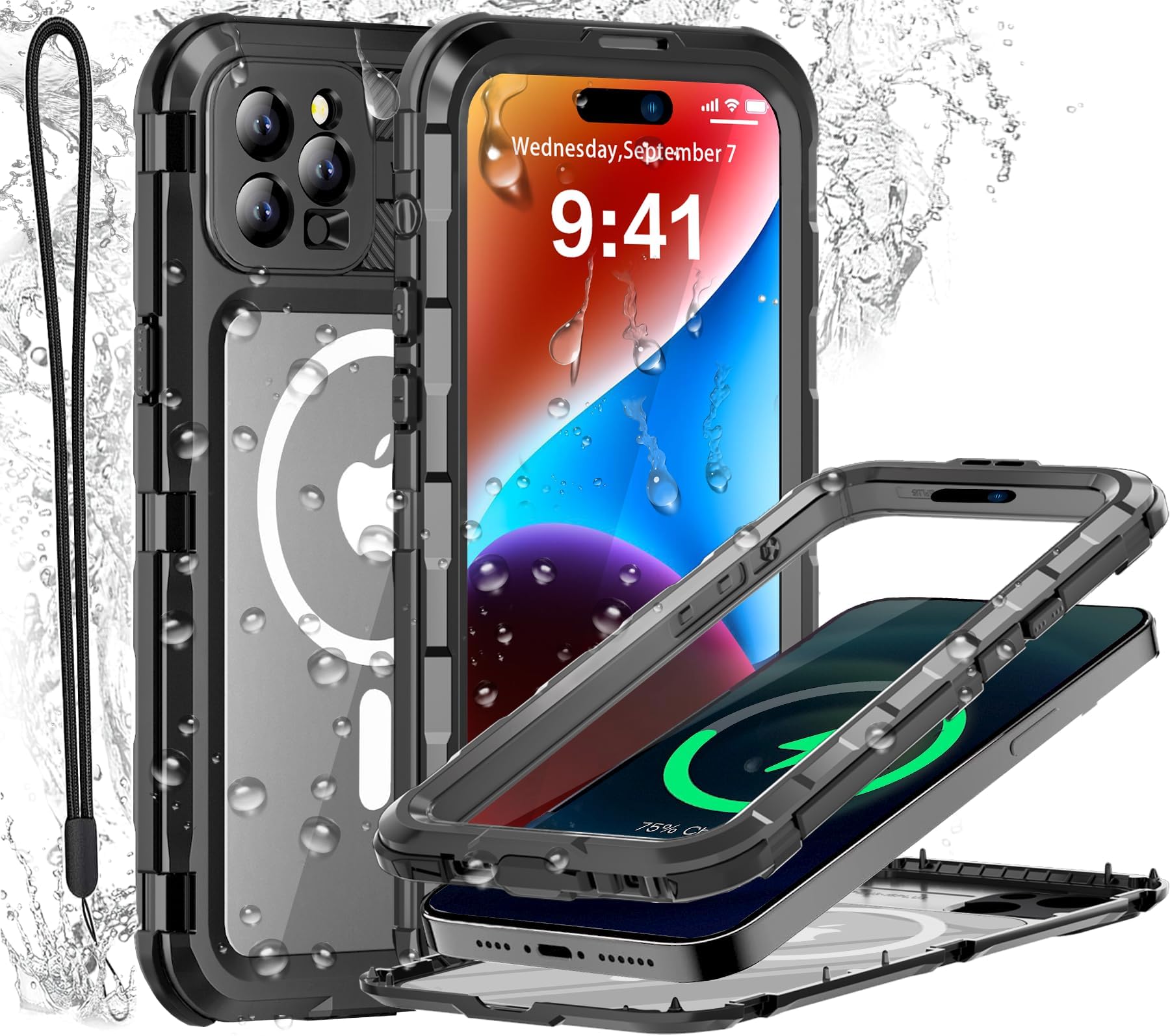 Amazon.com: Lanhiem for iPhone 13 Pro Max Metal Case, Heavy Duty ...