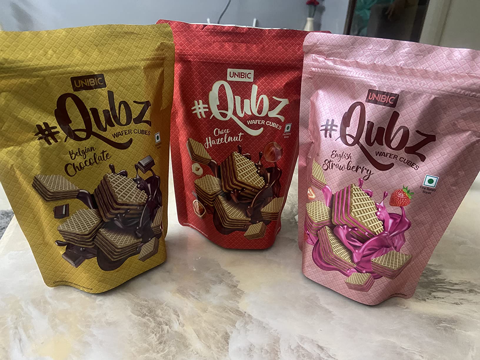 Unibic Assorted Pack Crispy Wafer Cubes 450g Pack of 3, Waffer cookie ...