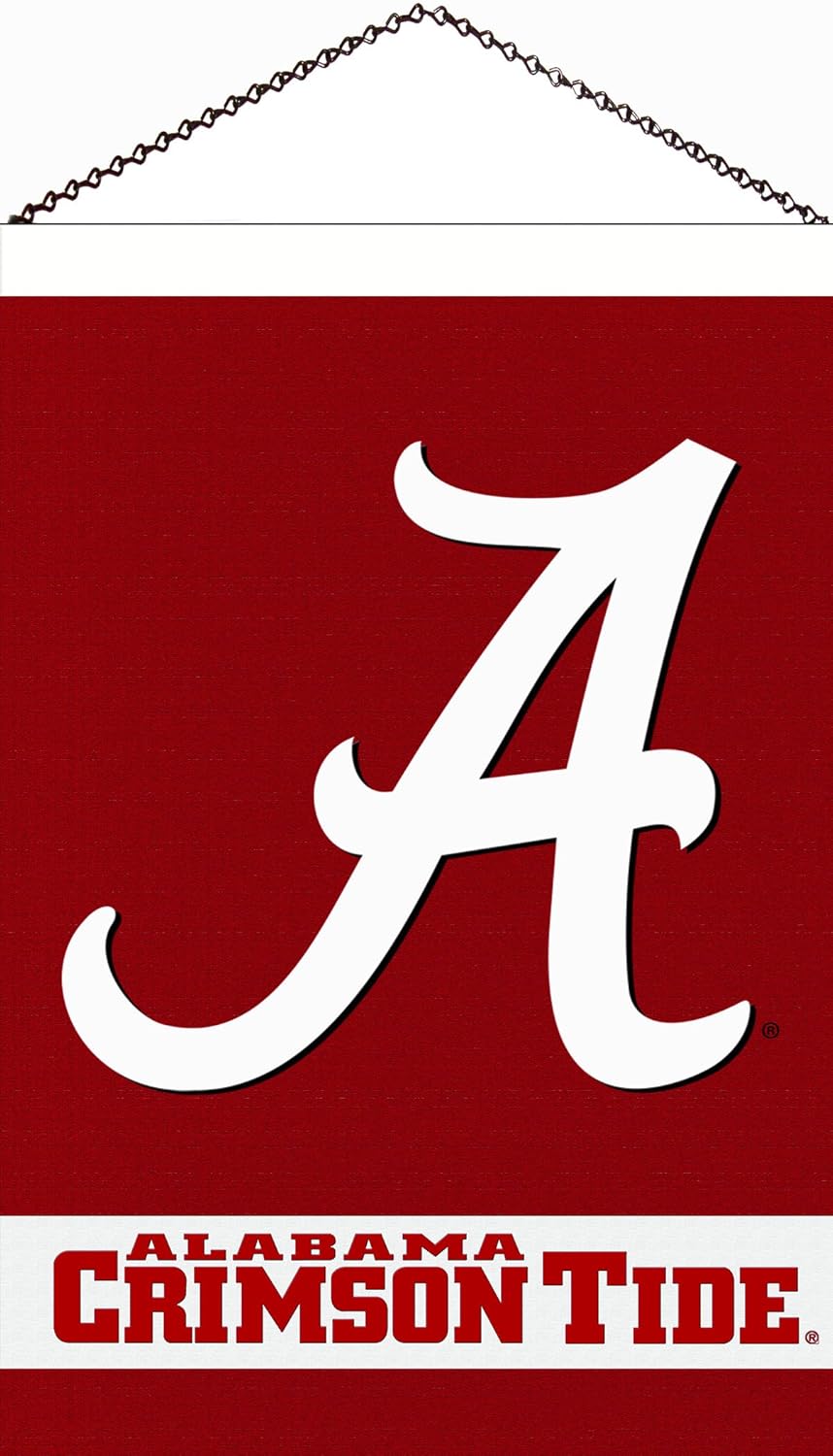 Amazon.com : ALABAMA CRIMSON TIDE "SCRIPT A LOGO" WALL HANGING BANNER ...