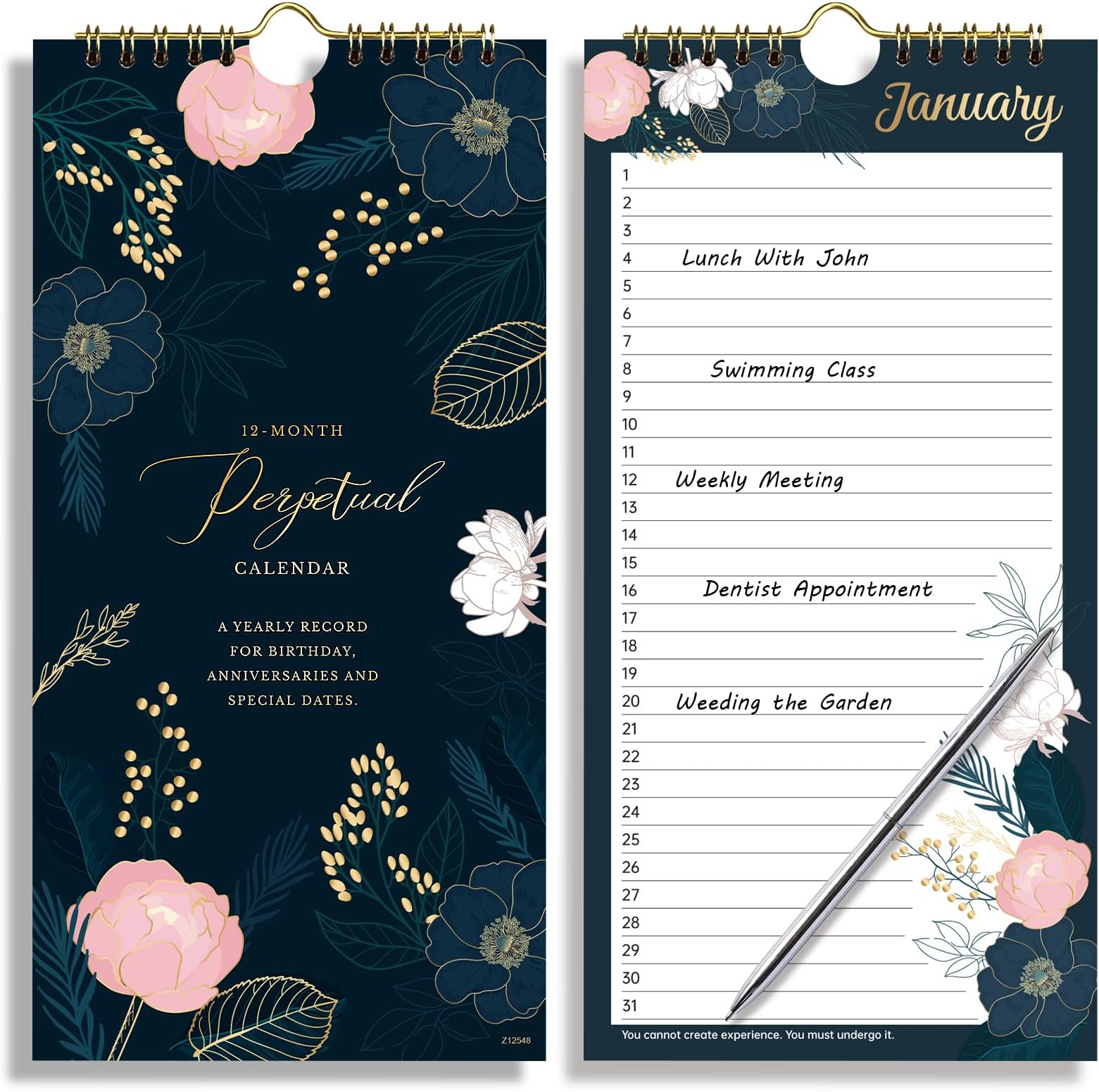 Amazon.com : Perpetual Calendar – 12-Month Undated Calendar from Jan ...