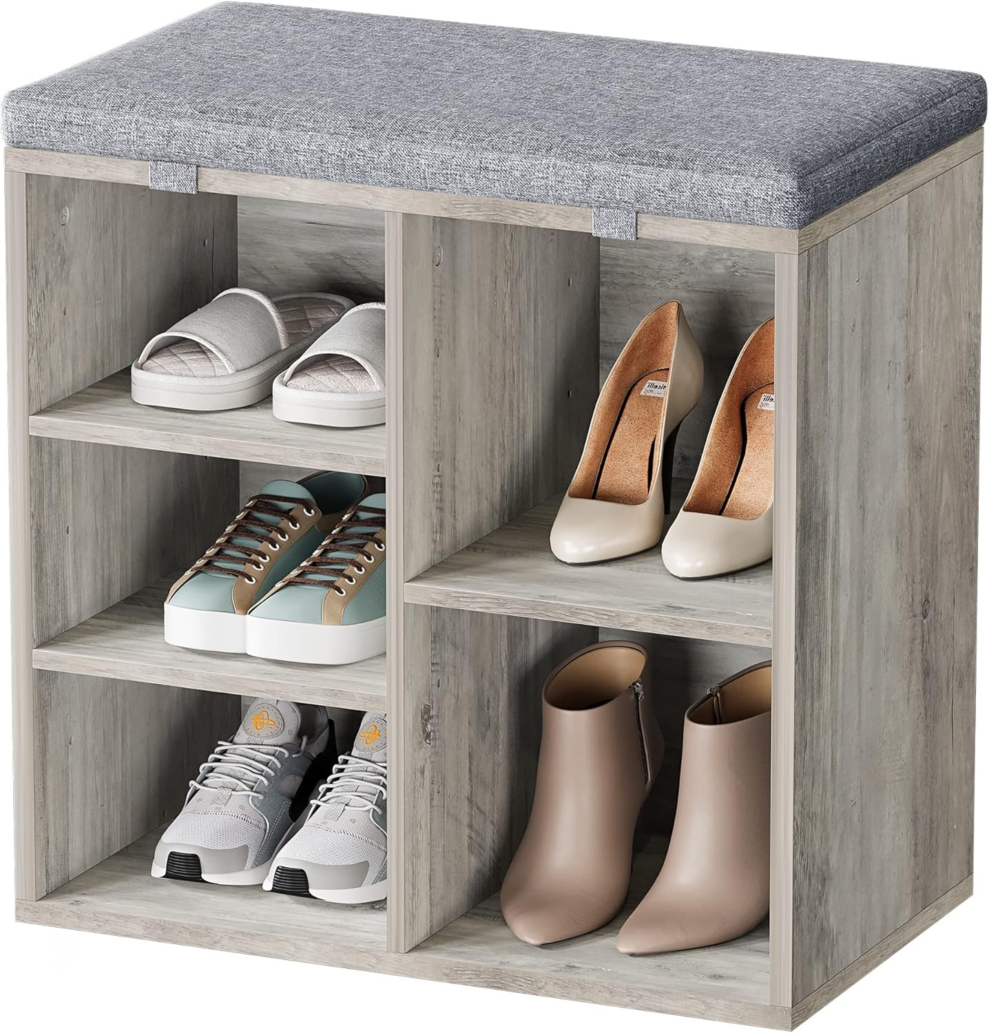 Amazon.com: Alkmaar 20in Shoe Bench Entryway with Storage, Cubby ...
