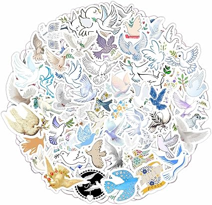 Amazon.com: 100Pcs Dove Stickers for Water Bottle and Laptop - Dove ...