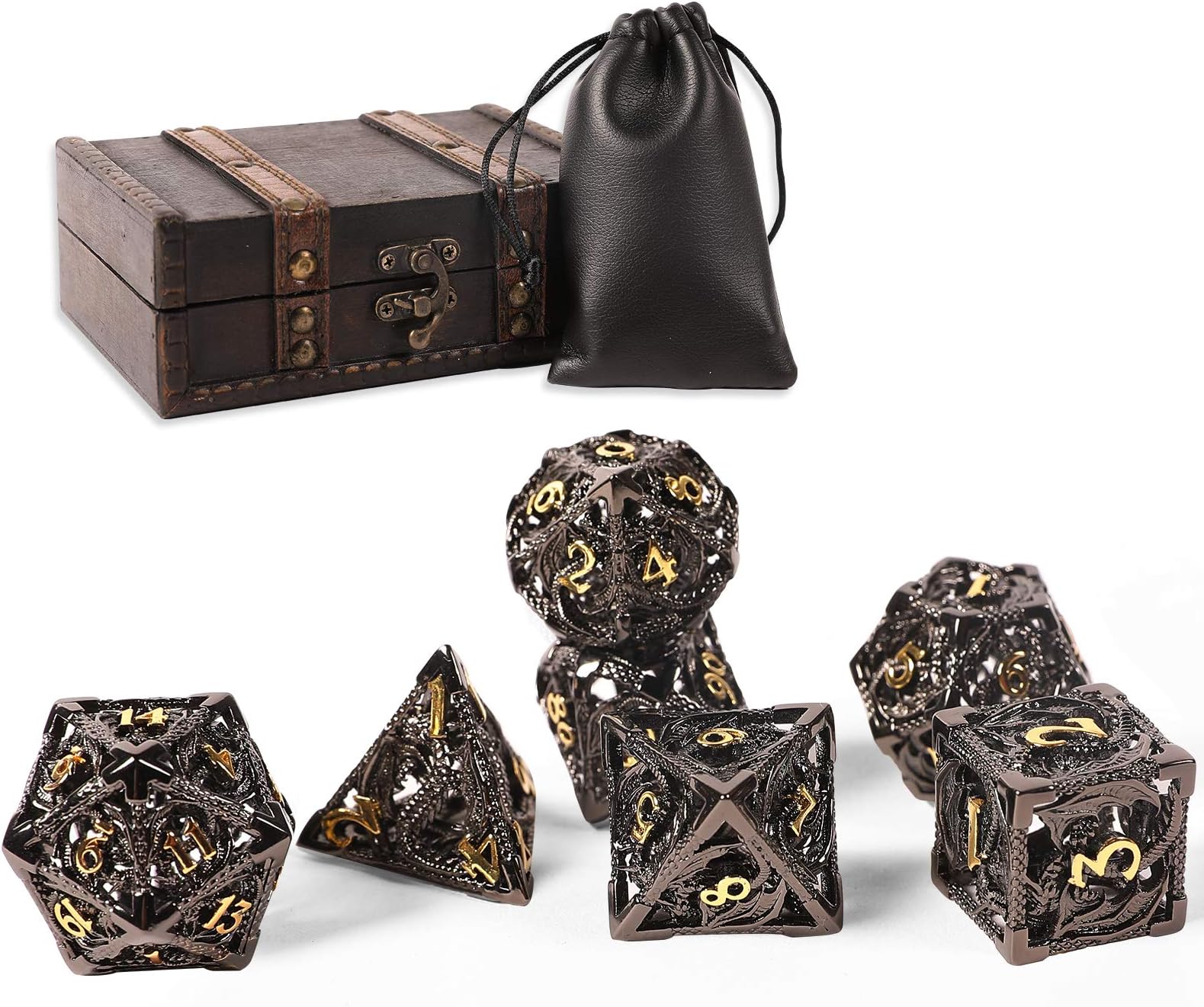 D&D Dice, Dungeons and Dragons Dice Metal DND Dice Set Polyhedral ...