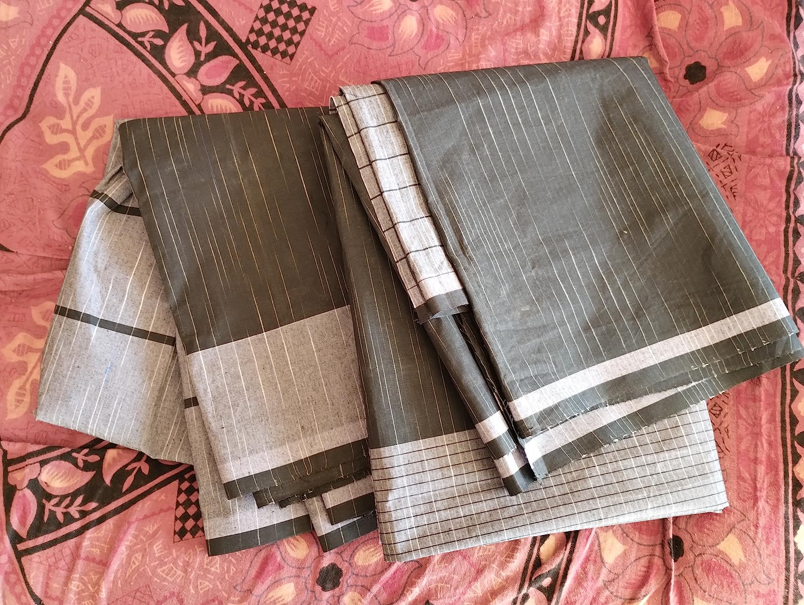 Buy Modhi Black & Grey Casual Style Lungi For Men | Pure Relaxed Fit ...
