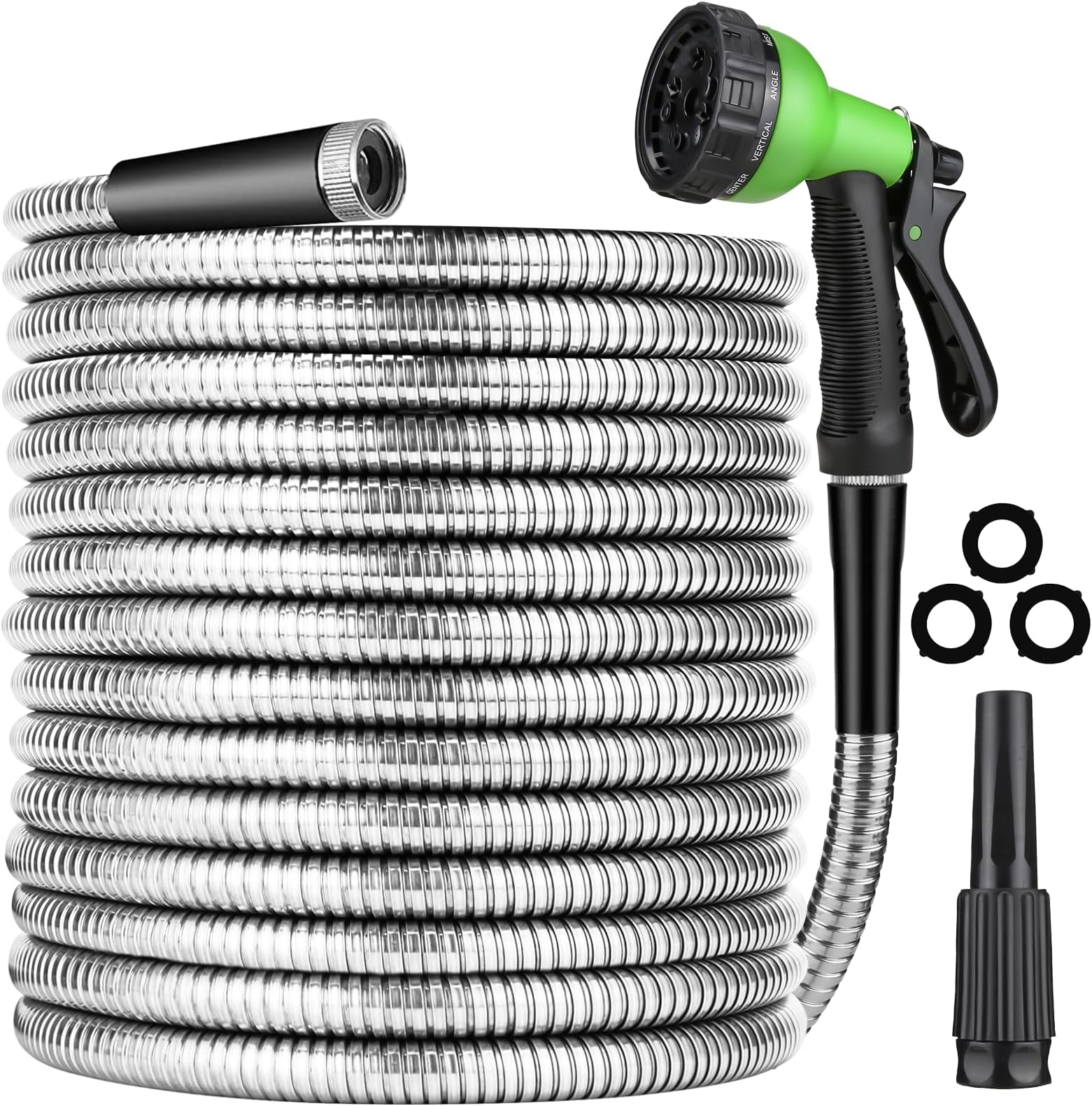 Amazon.com: Metal Garden Hose 50ft,Stainless Steel Water Hose with 10 ...