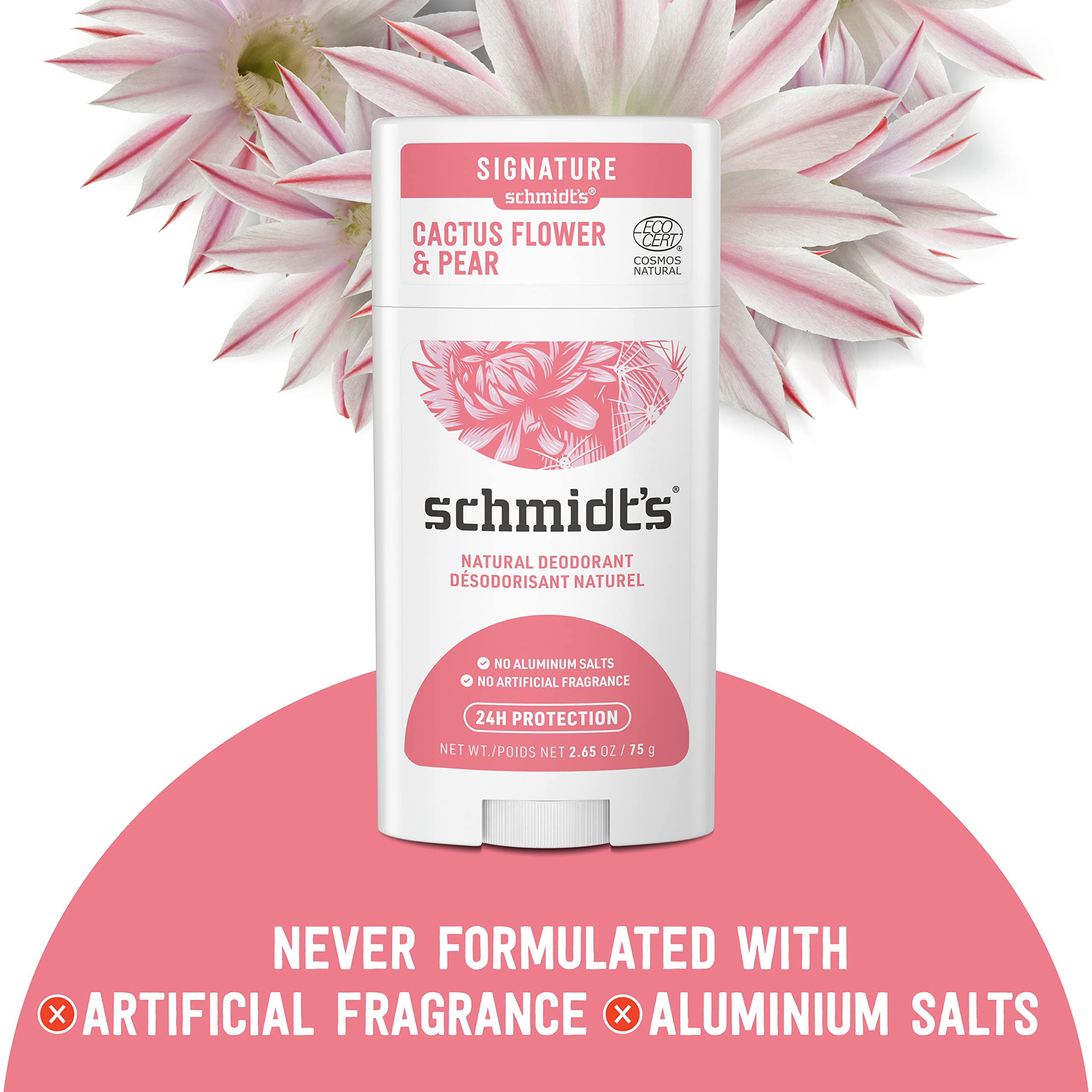 Schmidt's 100% Natural Origin Ingredient Deodorant Stick Cactus Flower ...