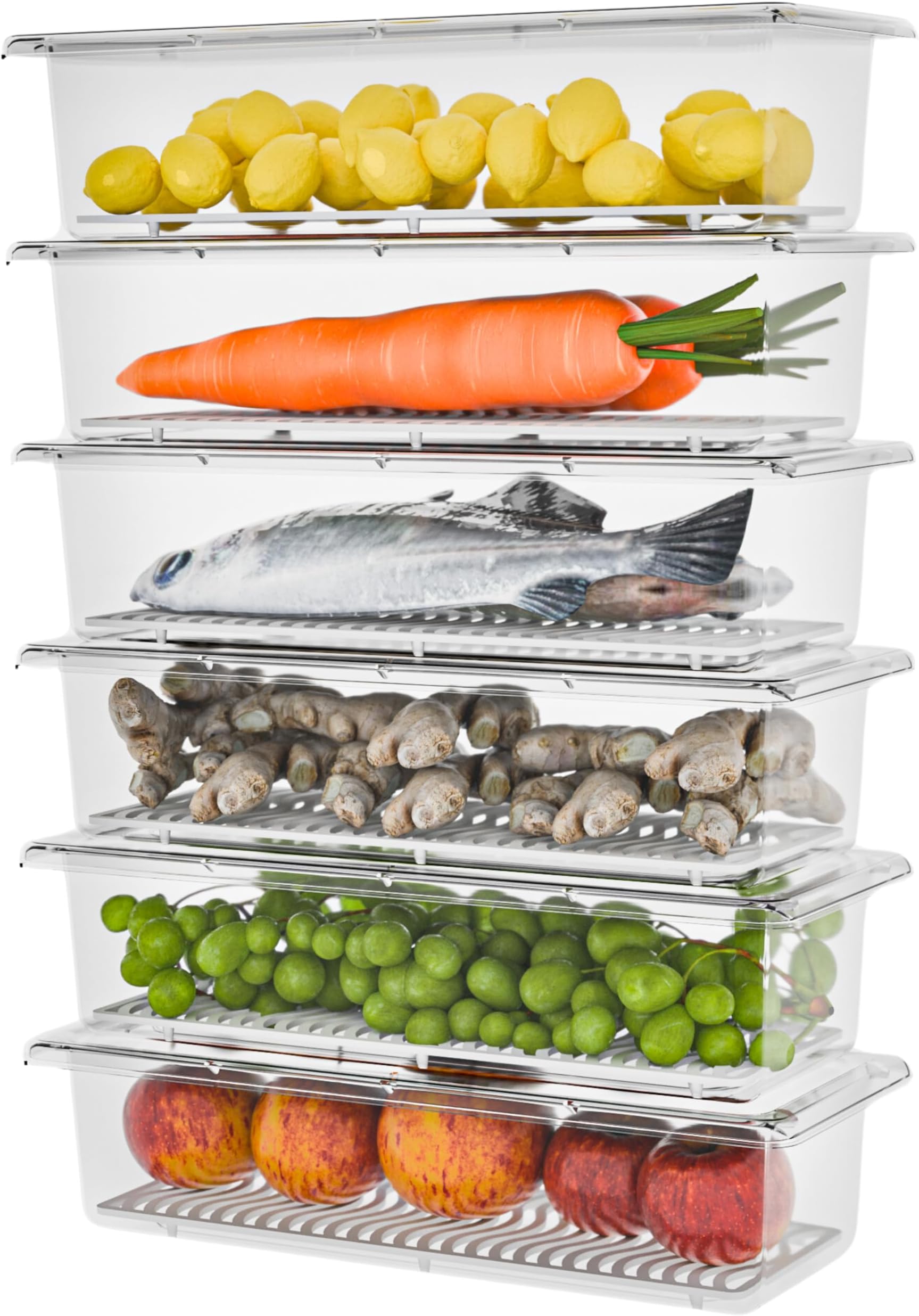 Antusias 2 Partition Fridge Storage Boxes Fridge Organizer with ...