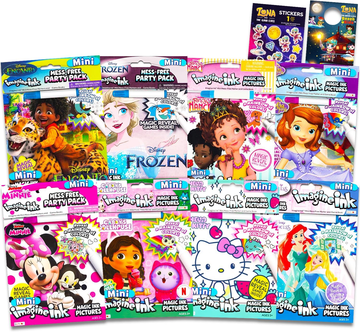 Amazon.com: Bulk Imagine Ink Mess Free Coloring Books - Bundle with 8 ...