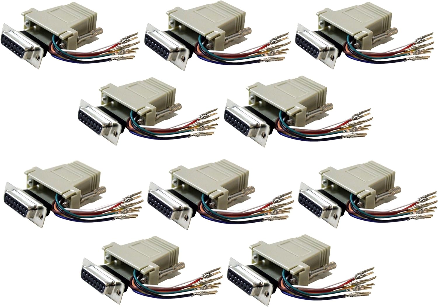 Amazon.com: (10) Pack of DB15 15 Pin Female to RJ45 8p8c Serial Modular ...