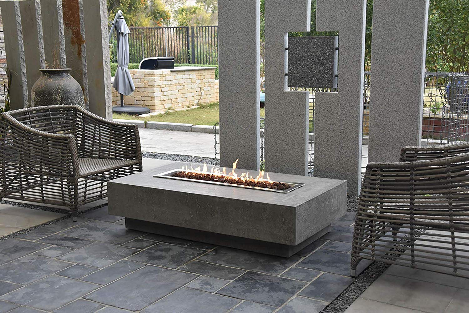 Buy Elementi Manhattan 56 Inch Concrete Outdoor 45,000 BTU Square ...