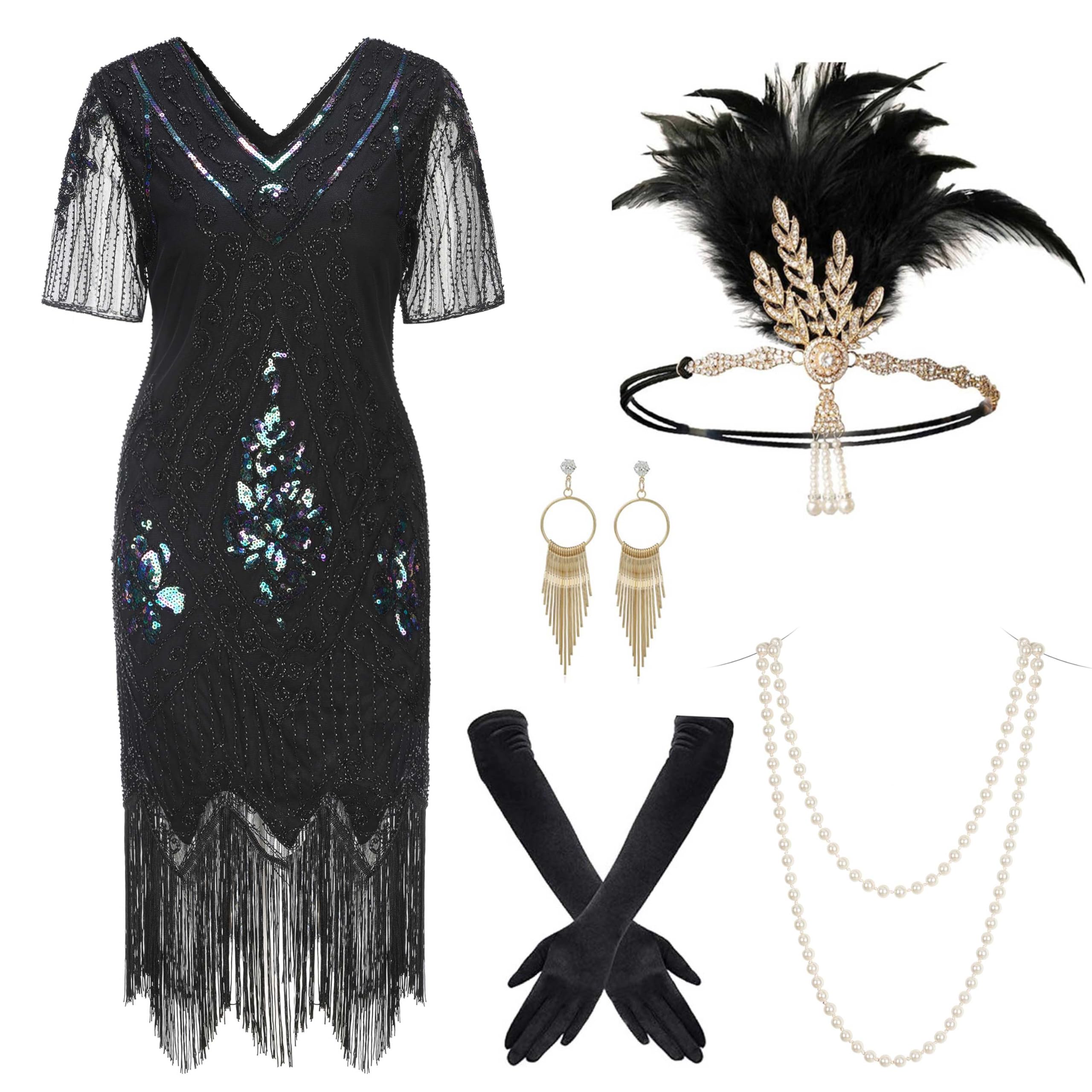Snapklik.com : Gionforsy 1920s Flapper Dress Sequins Gatsby Dress ...