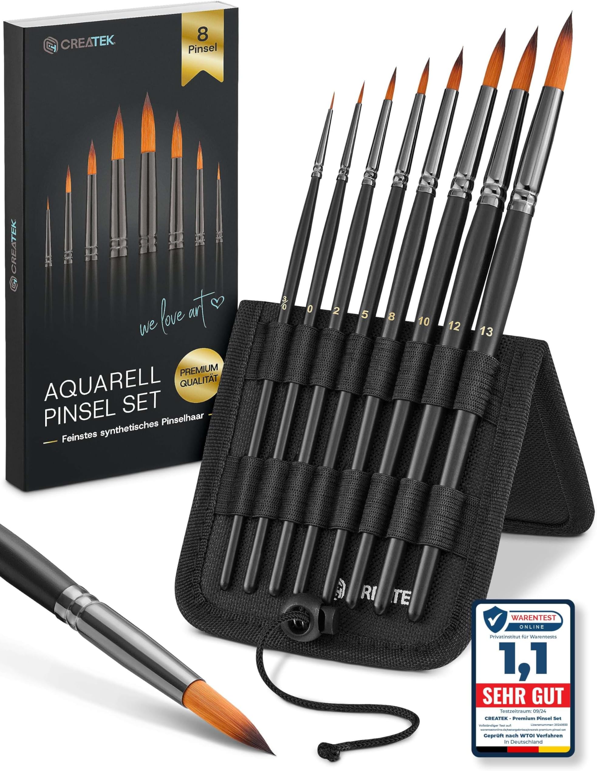 CreaTek - Haarpinsel Set [ ergonomisch & robust - kein Haarverlust ] perfekt für alle gängigen ...