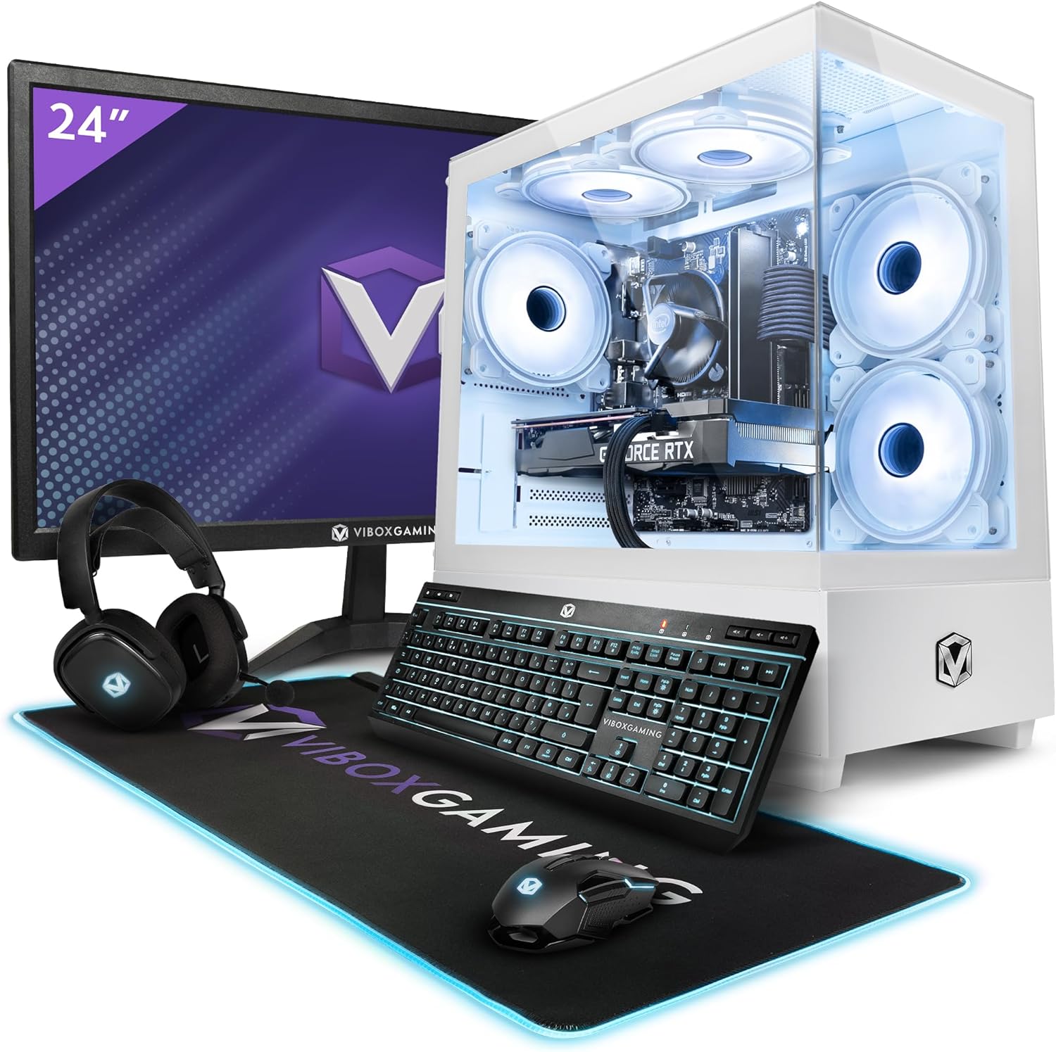Vibox IV-8 Gaming PC - 24" Monitor Bundle - 8 Core i9 Intel 10900 Processor - Nvidia RTX 3050 ...
