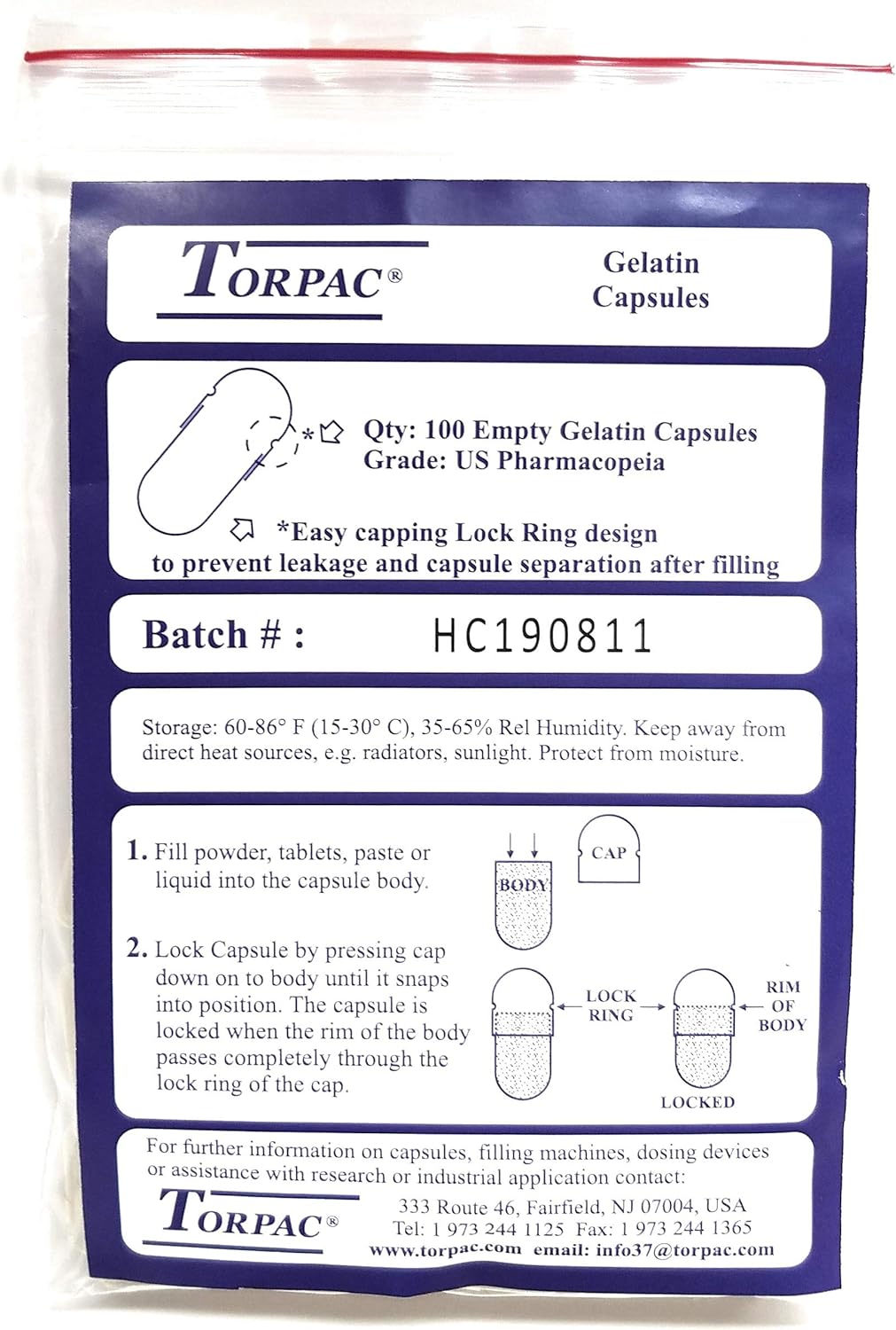 Amazon.com: Torpac Gelatin Capsules (# 0 100ct) : Health & Household
