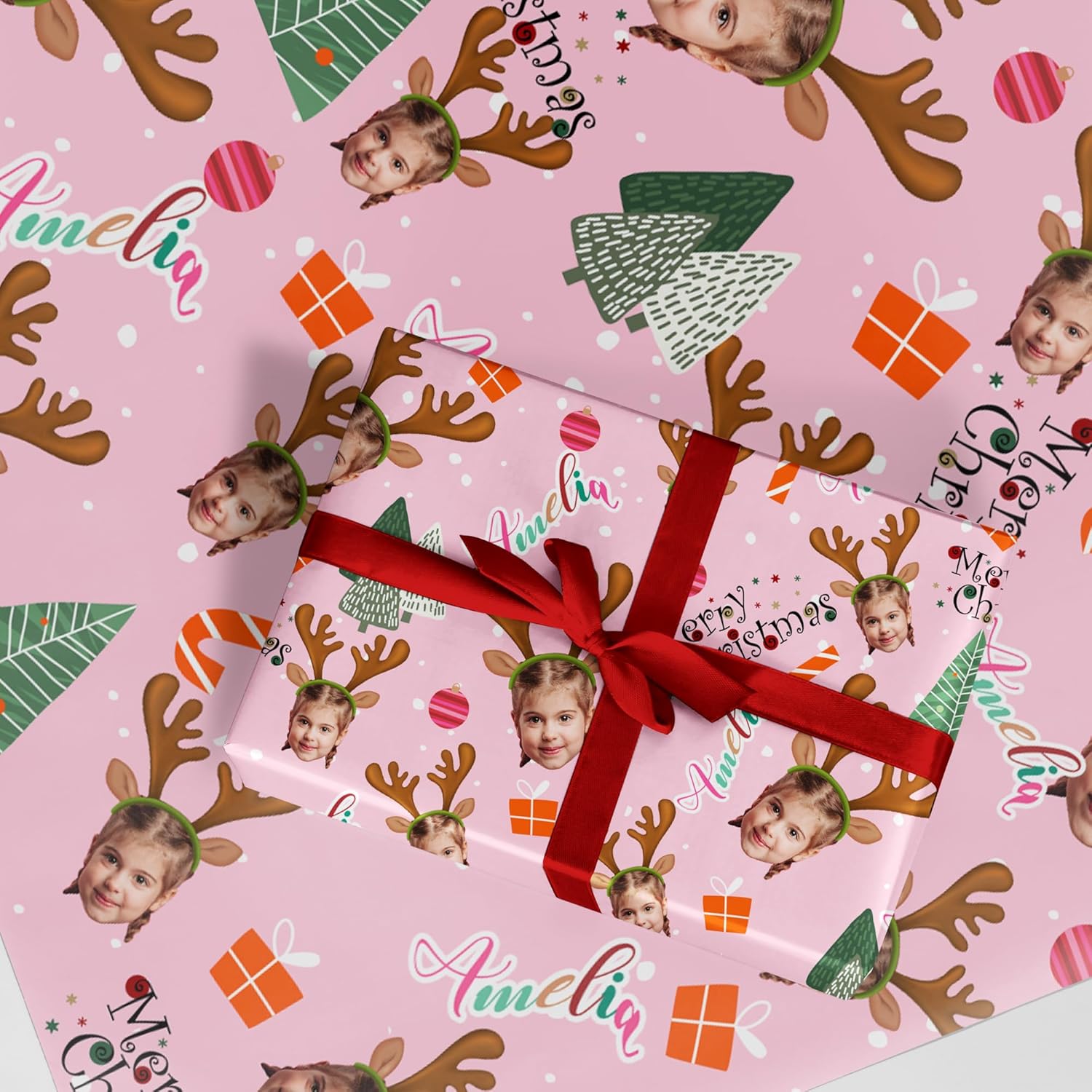 Amazon.com: Jaydouble Personalized Christmas Wrapping Paper Customized ...