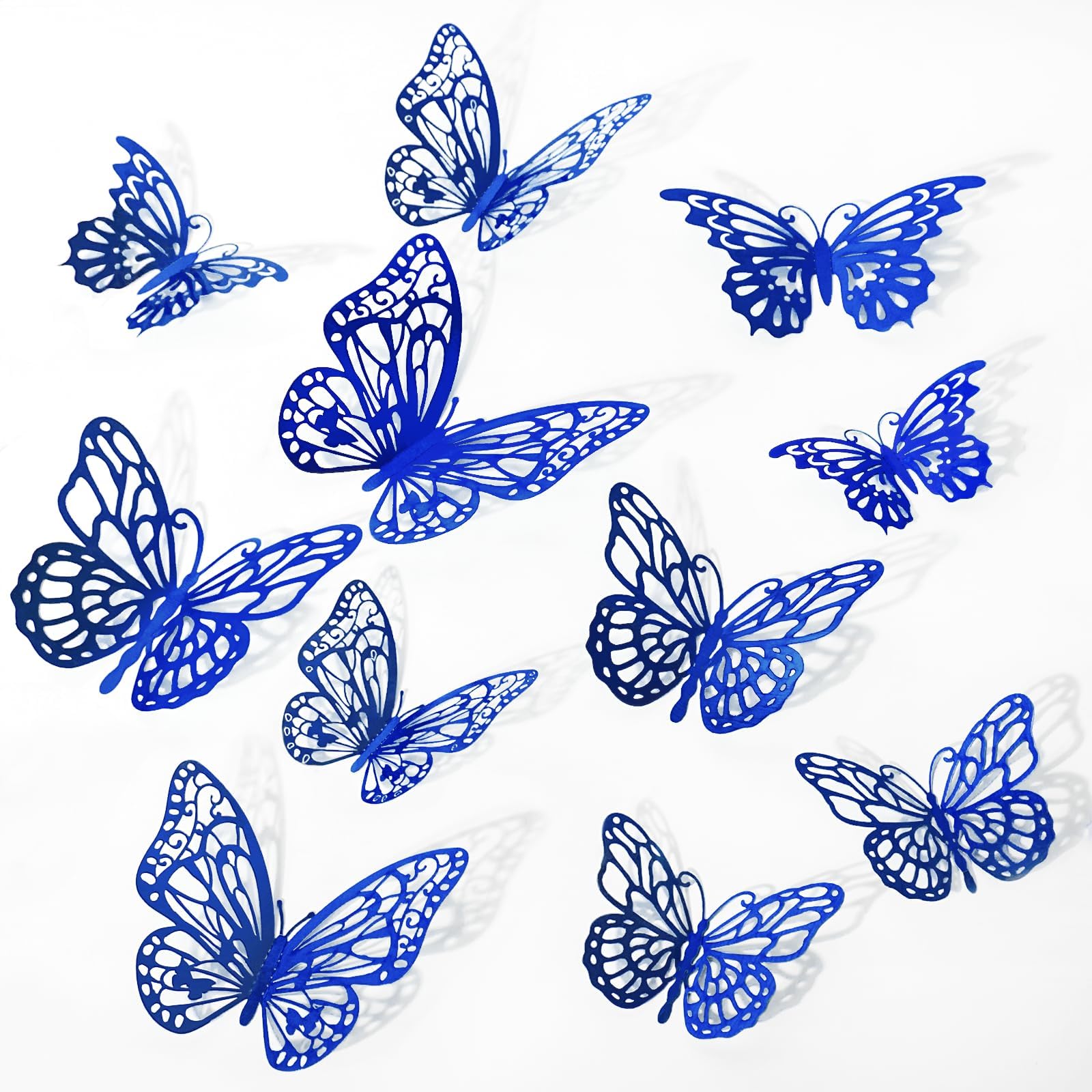 Amazon.com: 3D Royal Blue Cobalt Butterfly Wall Stickers Removable ...